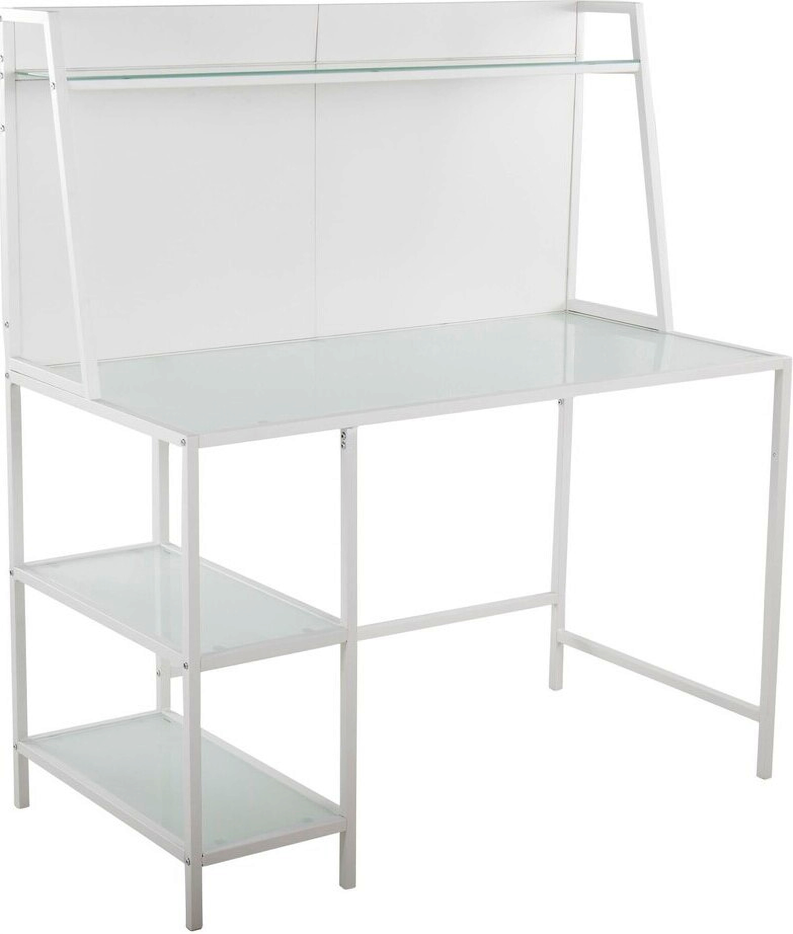 Geo Tier Desk In White by Lumisource | 1StopBedrooms