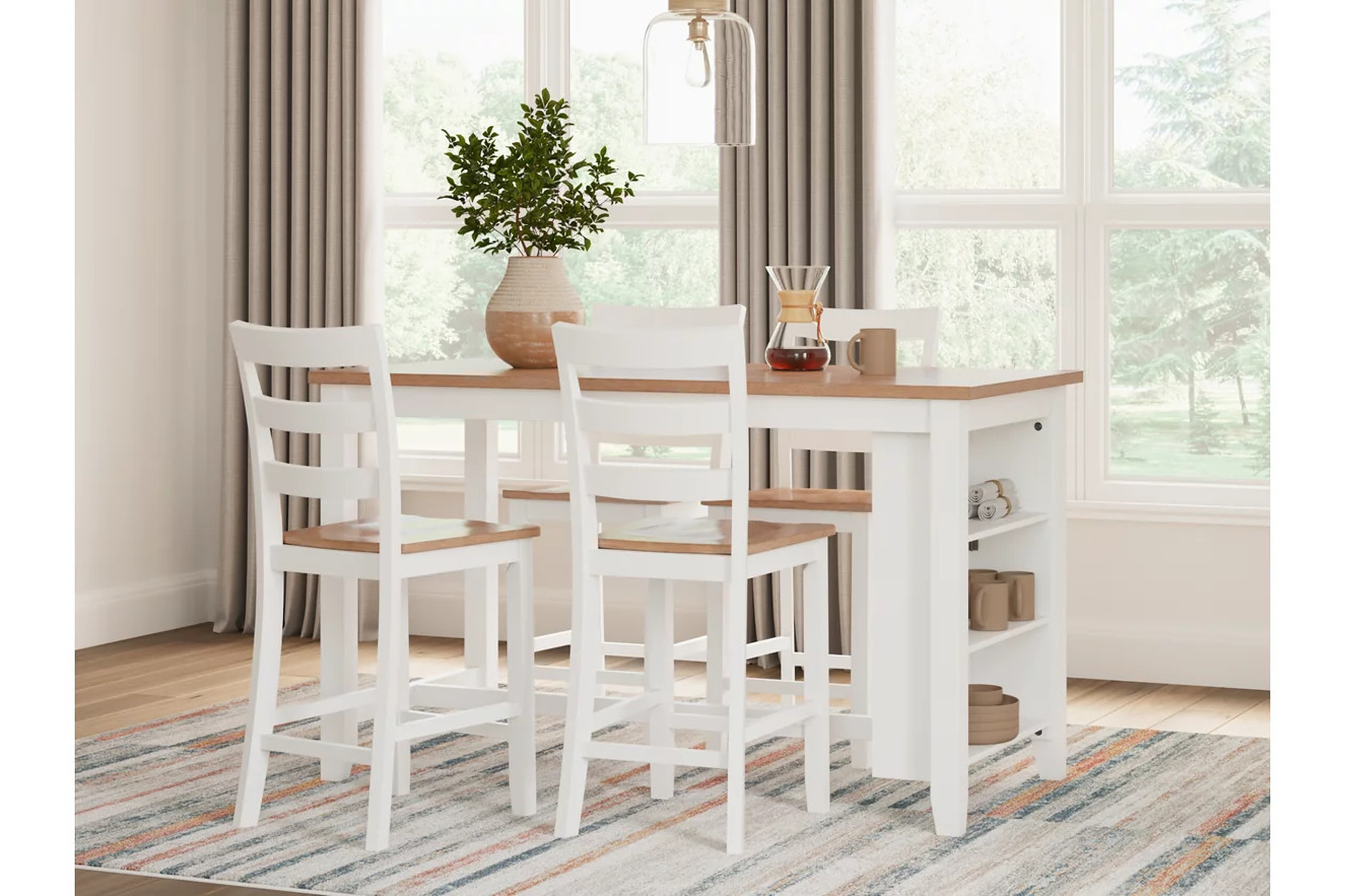 Gesthaven Counter Height Dining Room Set In Natural and White by Ashley ...