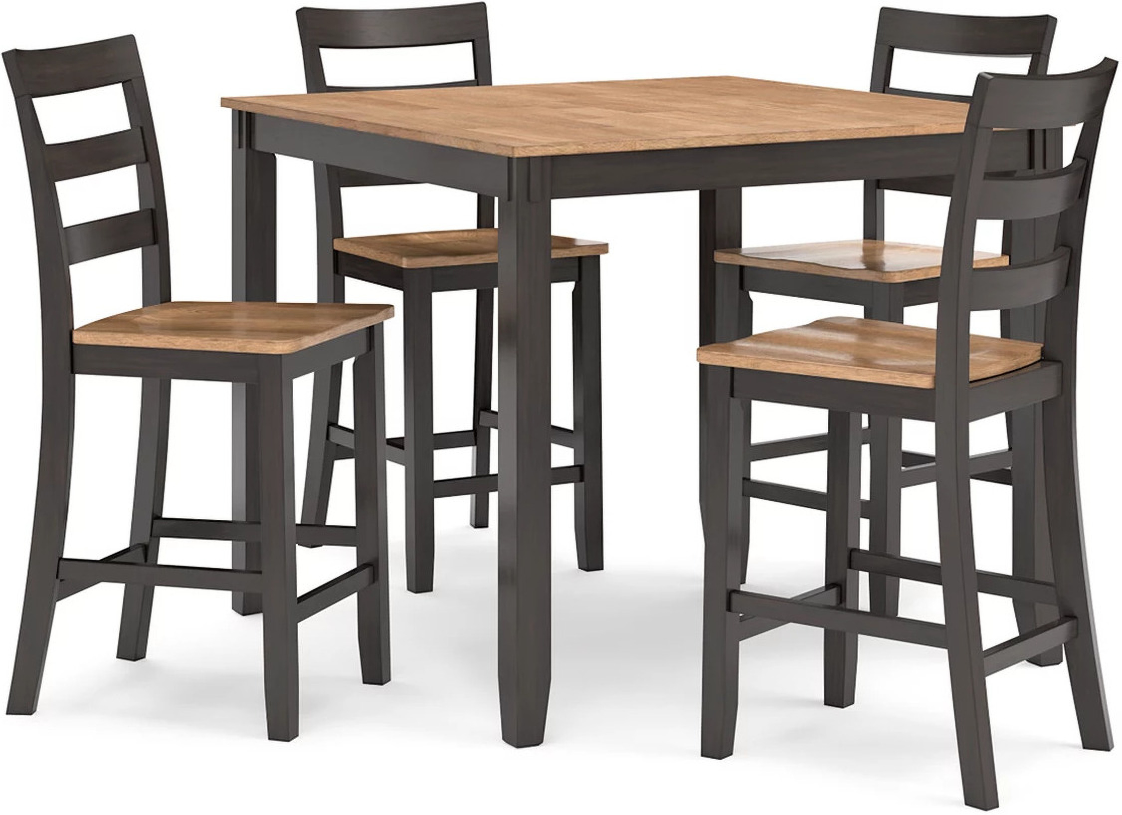 Gesthaven Counter Height Dining Table and 4 Barstools In Natural and Brown by Ashley Furniture ...