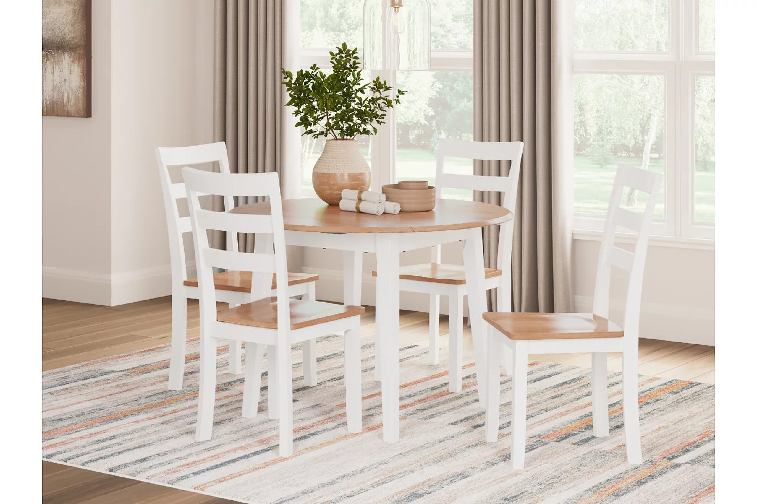 Gesthaven Dining Room Set In Natural and White by Ashley Furniture ...