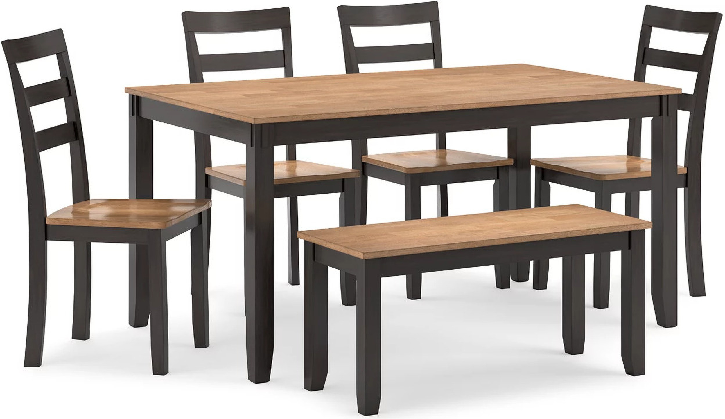 Gesthaven Dining Table with 4 Chairs and Bench In Natural and Brown by ...