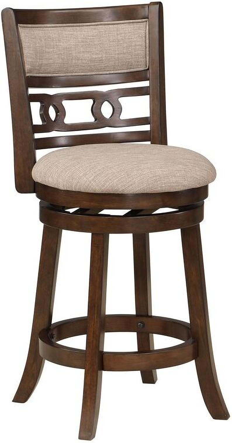 Gia 24 Inch Swivel Counter Stool with Fabric Seat In Cherry and Brown ...