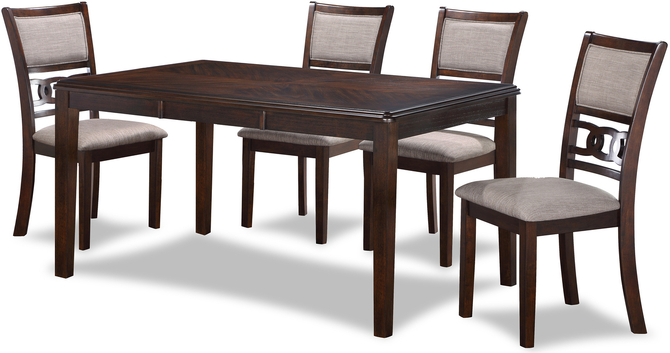 Gia 5 Piece 60 Inch Dining Table and 4 Chairs In Cherry by New Classic ...