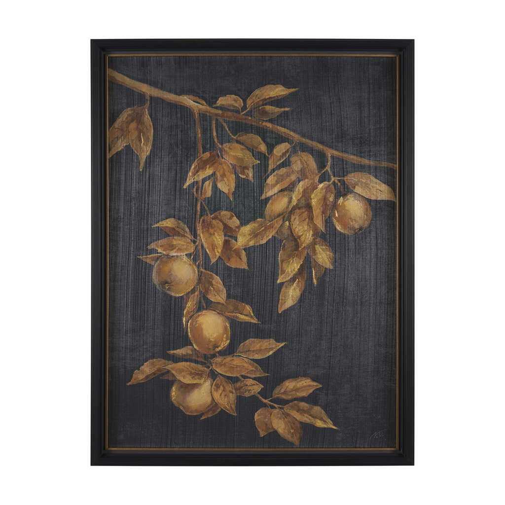 Gilded Bounty I Wall Art In Dark Gray and Yellow by Mercana | 1StopBedrooms
