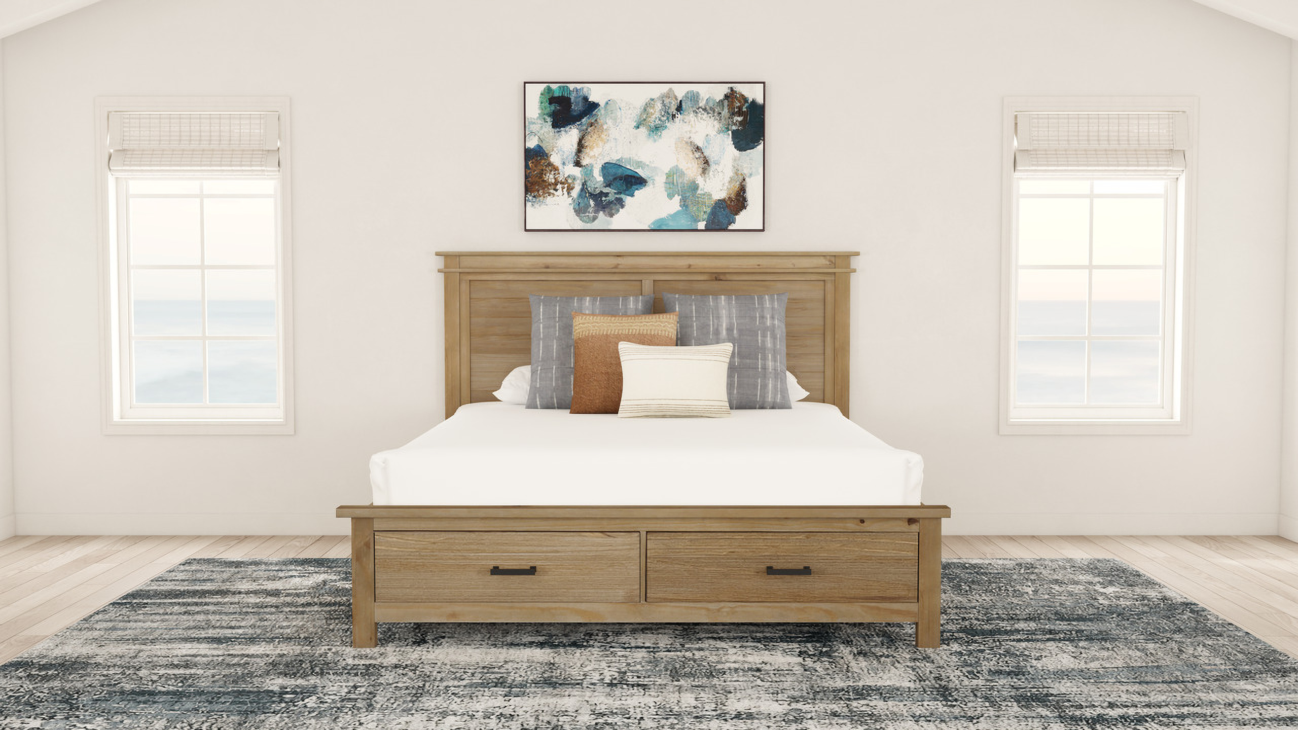 Glacier Point Queen Storage Bed In Golden Java by A-America | 1StopBedrooms