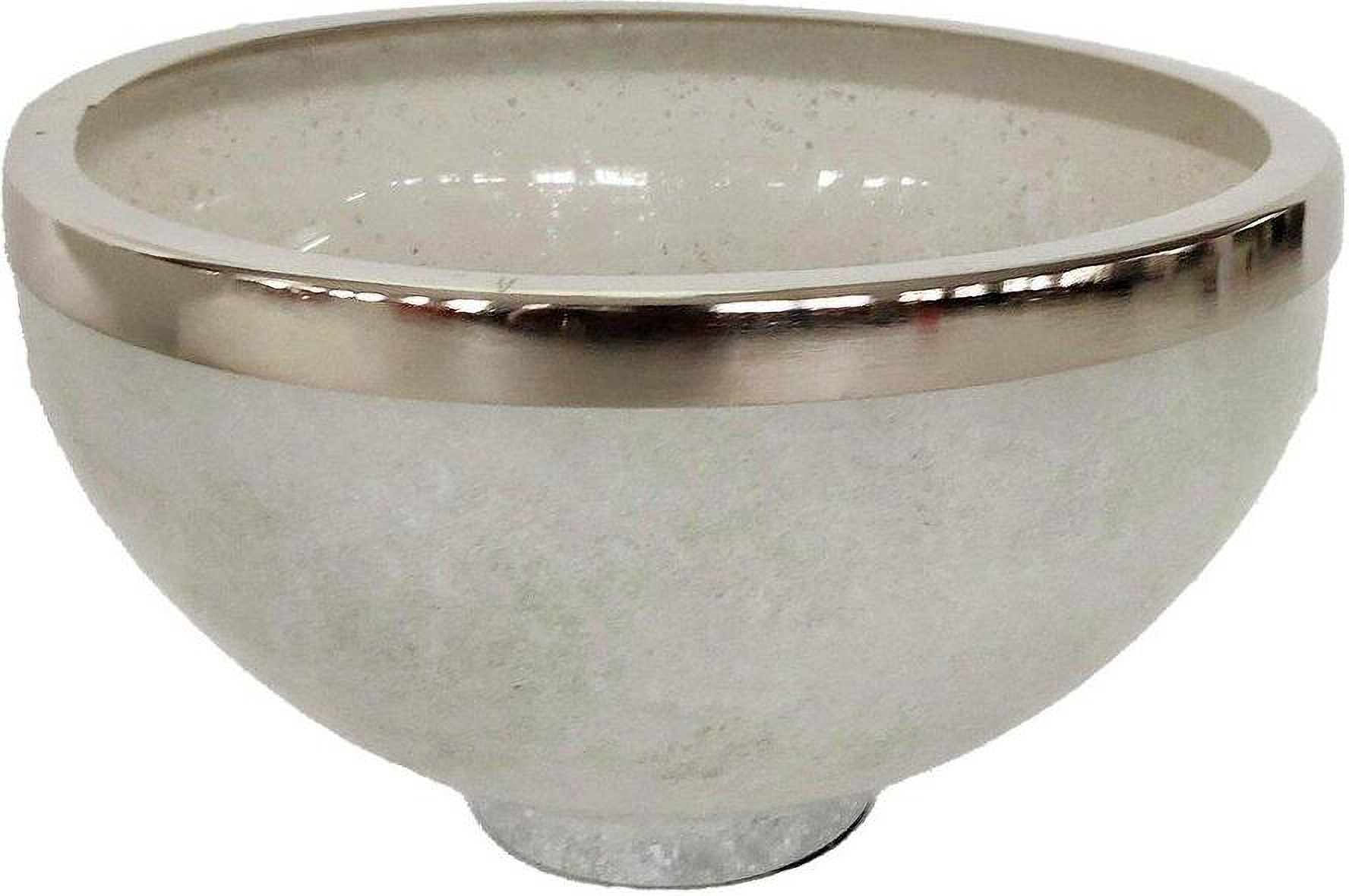 Glass 10 Inch Bowl With Ring Decor In White by Sagebrook Home ...