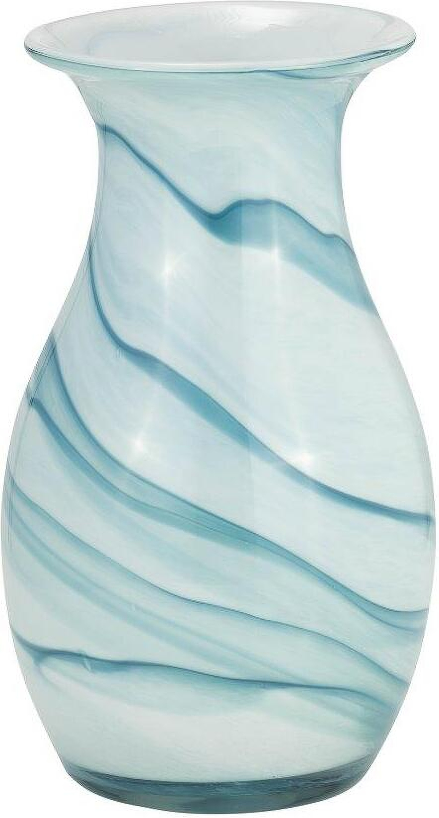 Glass 11 Inch 2-Tone Vase In Blue And White by Sagebrook | 1StopBedrooms