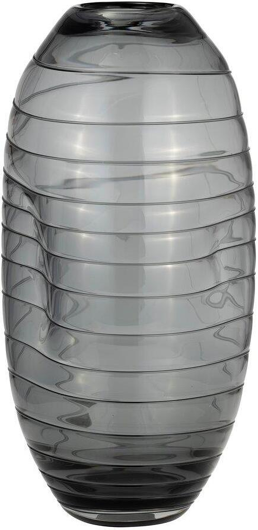 Glass 14 Inch Pinched Vase In Smoke by Sagebrook Home | 1StopBedrooms