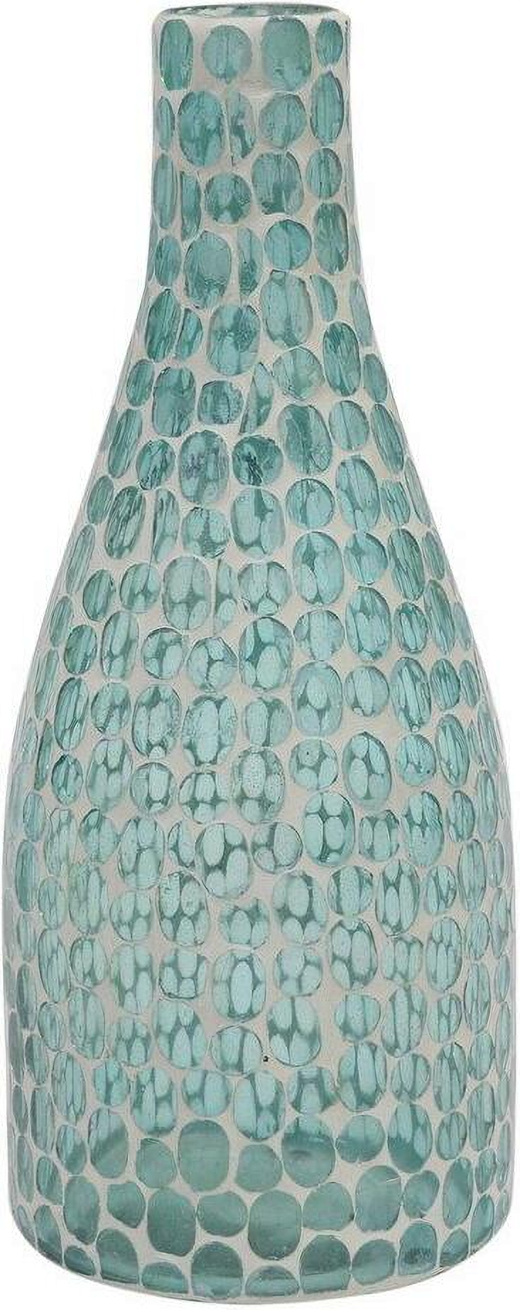 Glass 15 Inch Mosaic Vase In Blue by Sagebrook Home | 1StopBedrooms