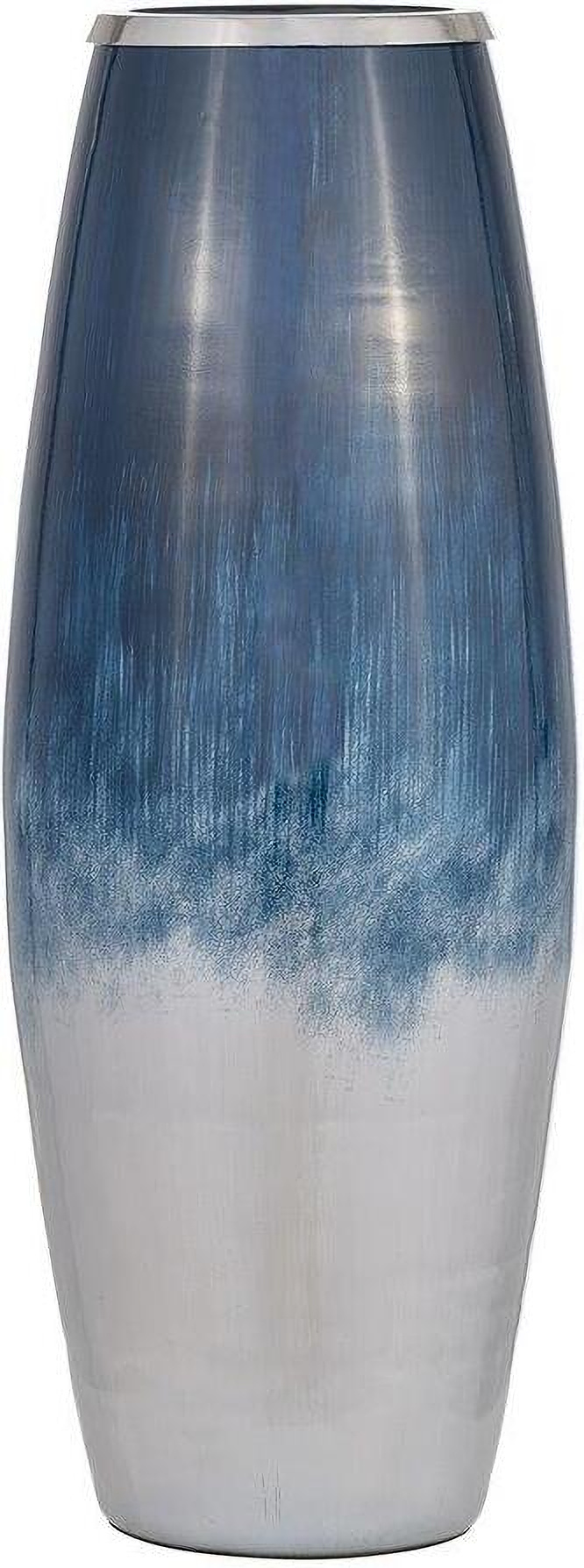 Glass 24 Inch Vase With Metal Rim In Blue And White Ombre by Sagebrook ...