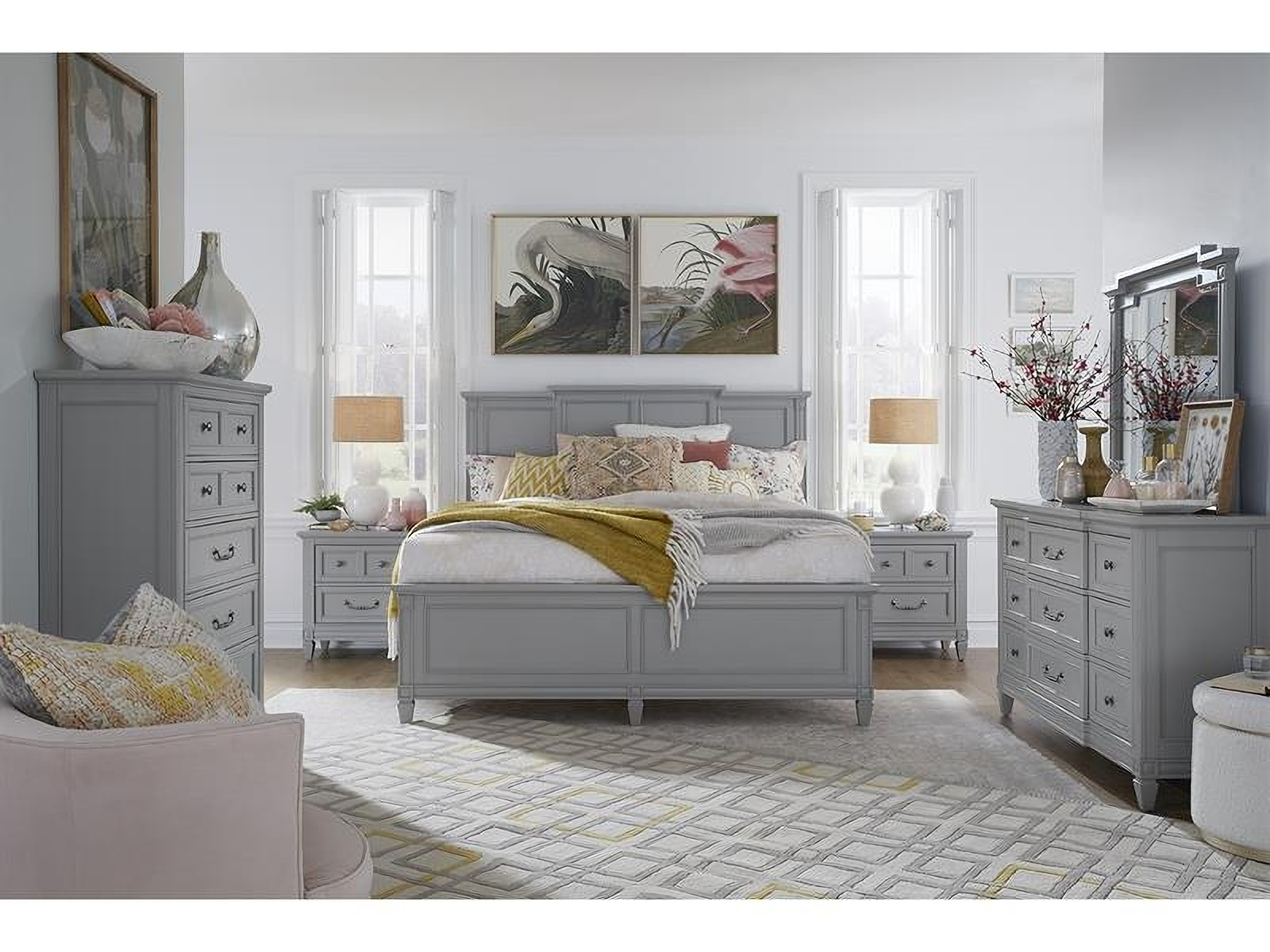 Glenbrook Panel Storage Bedroom Set In Pebble by Magnussen | 1StopBedrooms