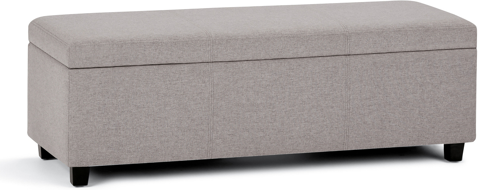Glint 48.5 Inch Upholstered Ottoman Bench with Storage and Block Legs ...