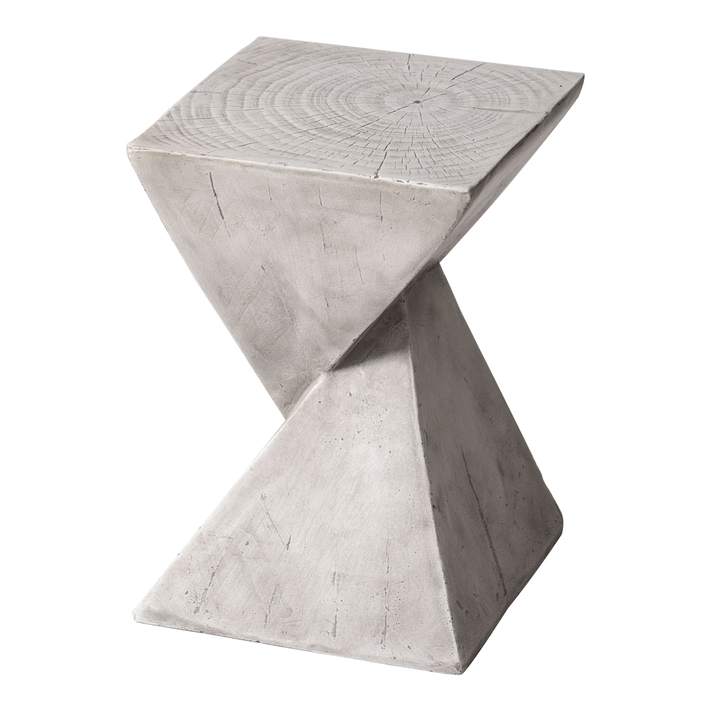 Glint Fiberglass Outdoor Side Table In Marble White by LeisureMod ...