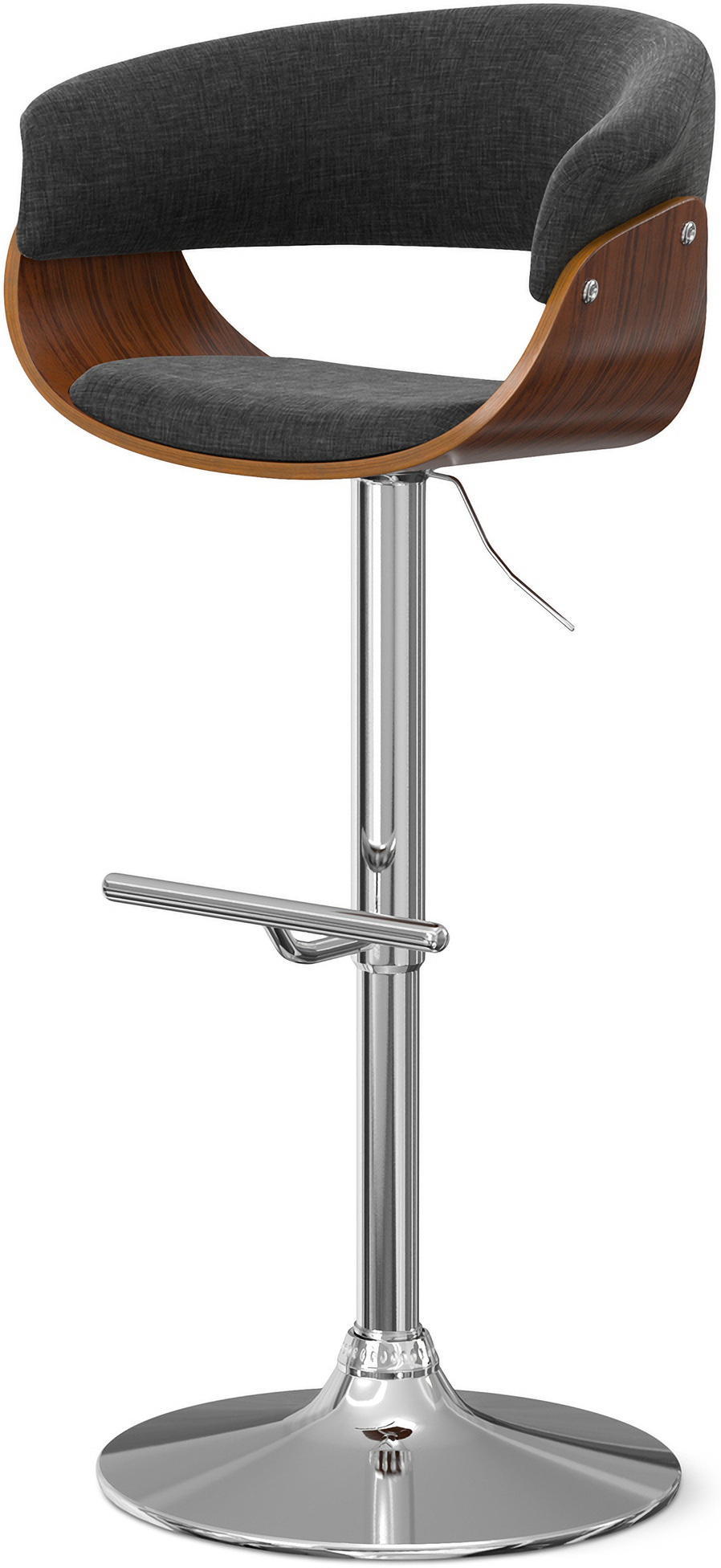 Glinting Adjustable Swivel Upholstered Bar Stool with Open Back In ...