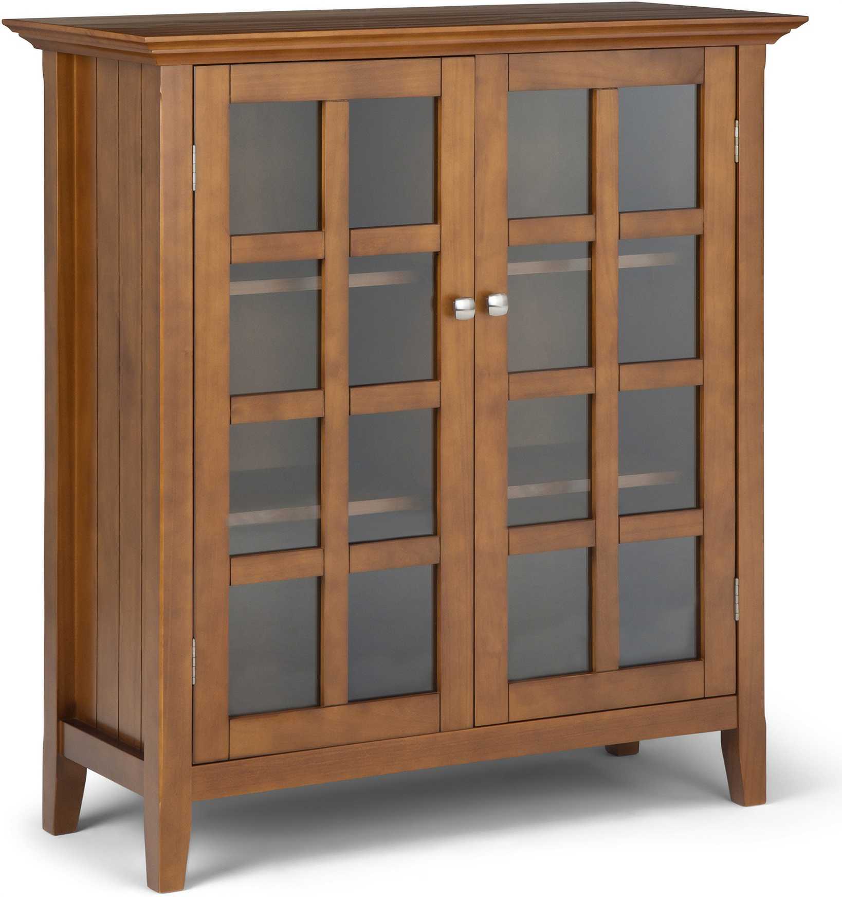 Glisten Medium Storage Cabinet with Tempered Glass Doors In Light ...