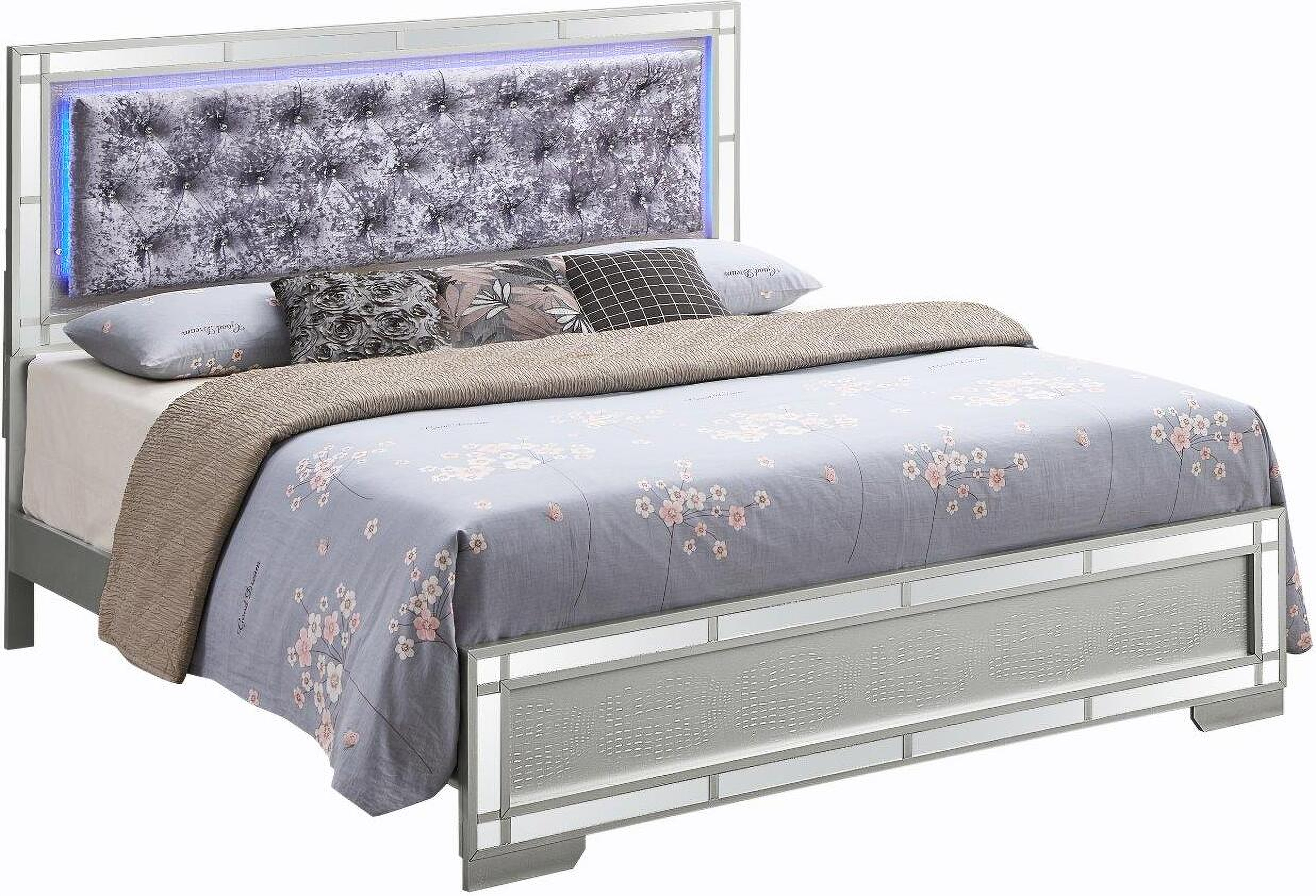 Glory Furniture Madison Queen Bed In Silver Champagne | 1StopBedrooms