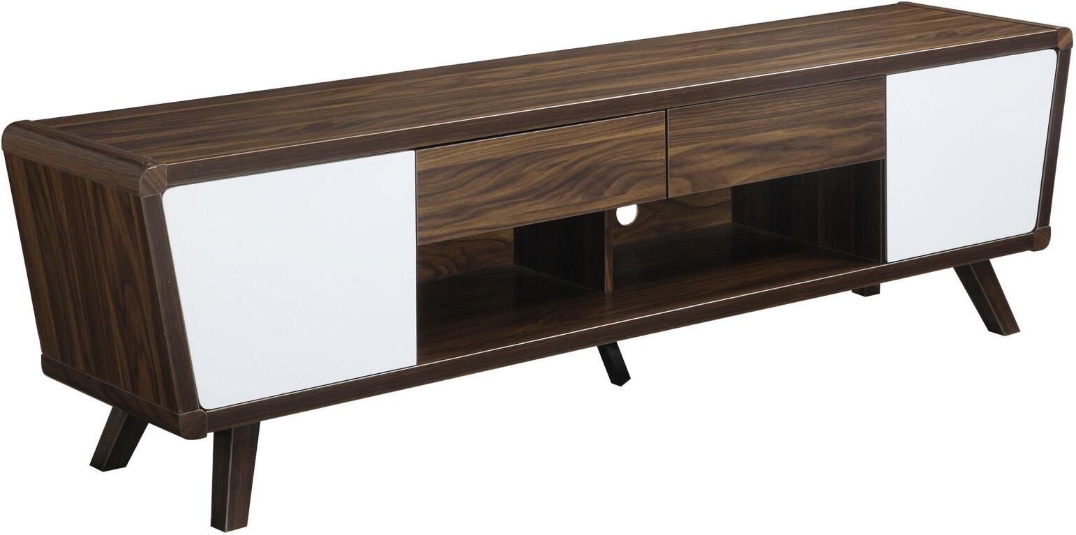 Alvin 2-drawer TV Console Dark Walnut and Glossy White by Coaster ...