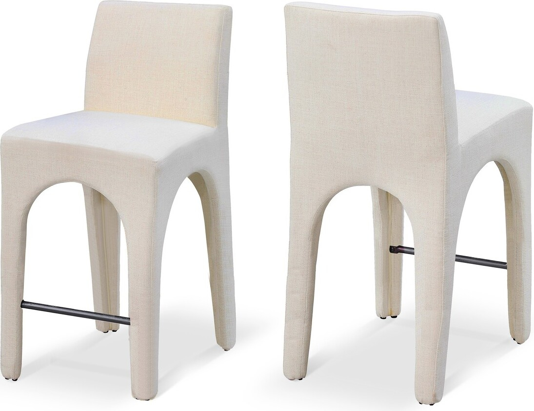 Gramercy Textured Fabric Stool In Beige Linen by Meridian | 1StopBedrooms