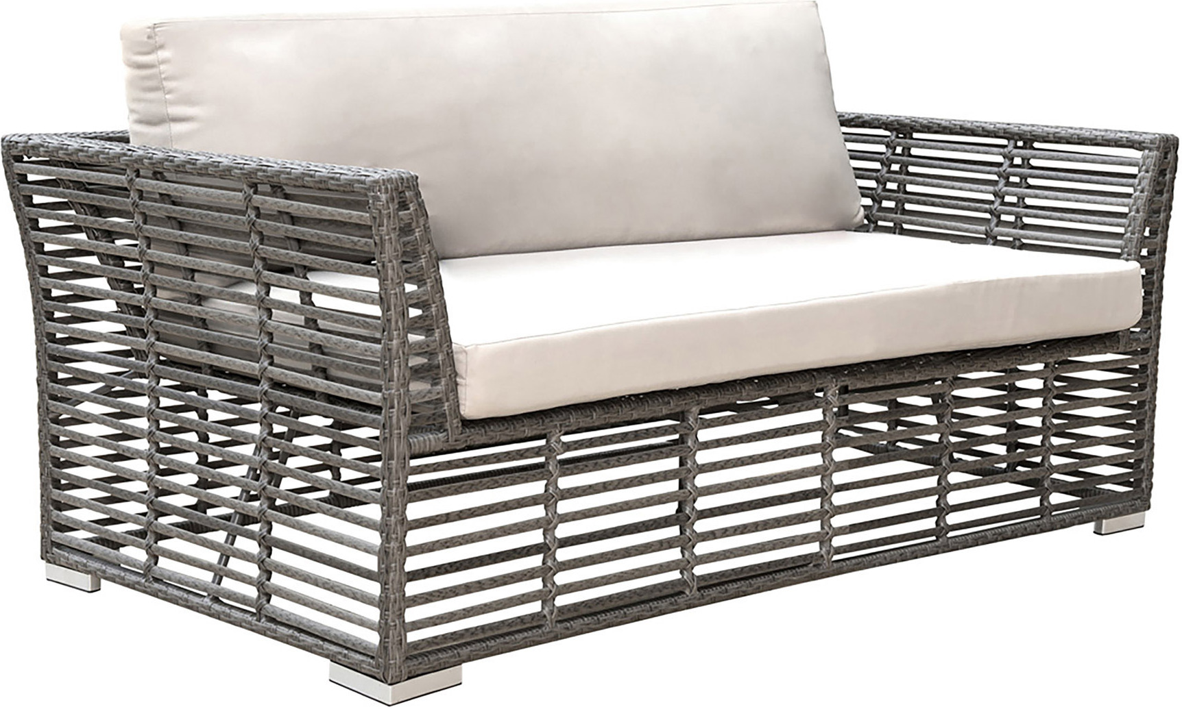 Graphite Loveseat with Cushions In Gray by Pelican Reef | 1StopBedrooms
