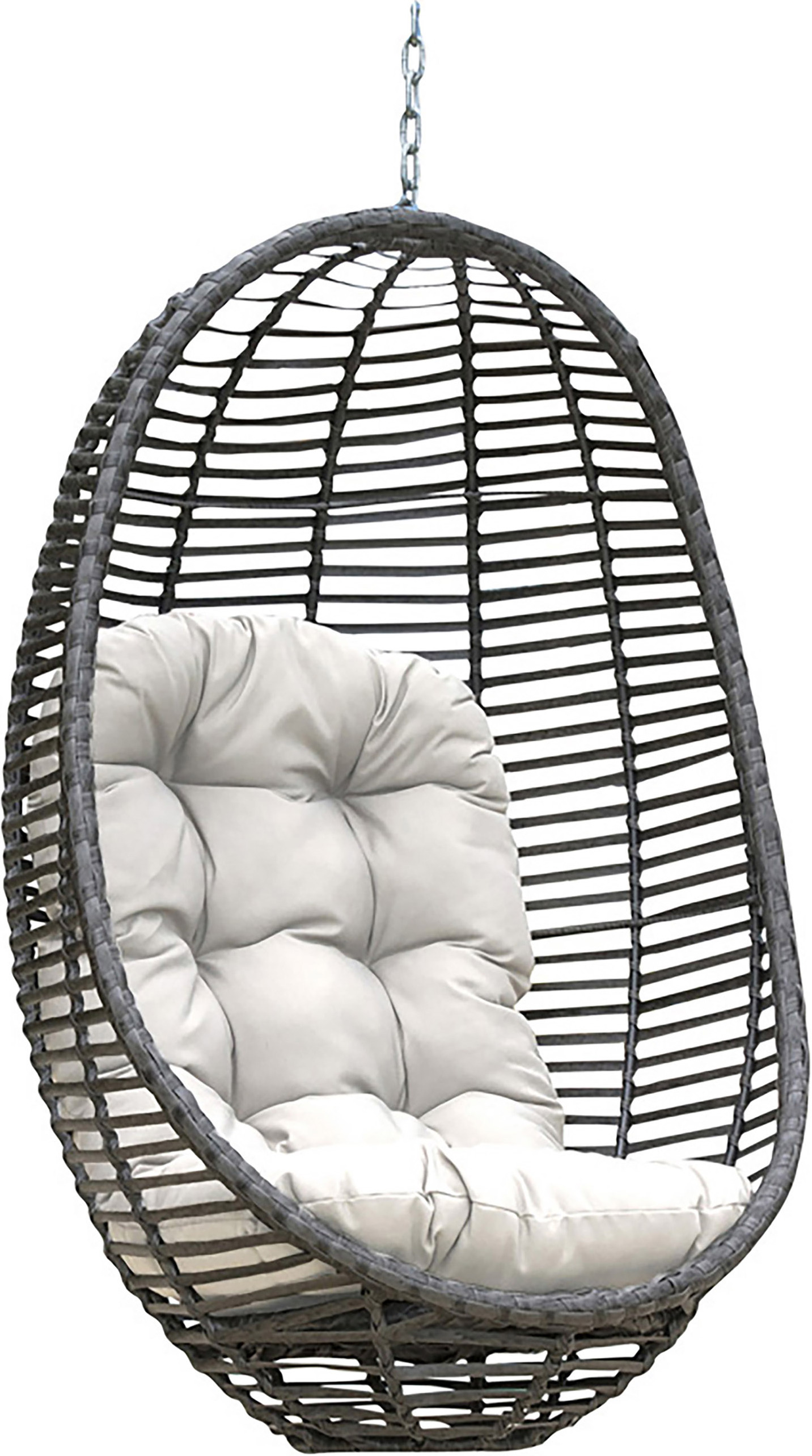 Graphite Woven Hanging Chair with Cushion In Gray by Pelican Reef ...