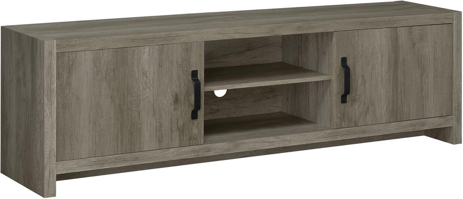 Burke 2-door TV Console Grey Driftwood by Coaster | 1StopBedrooms