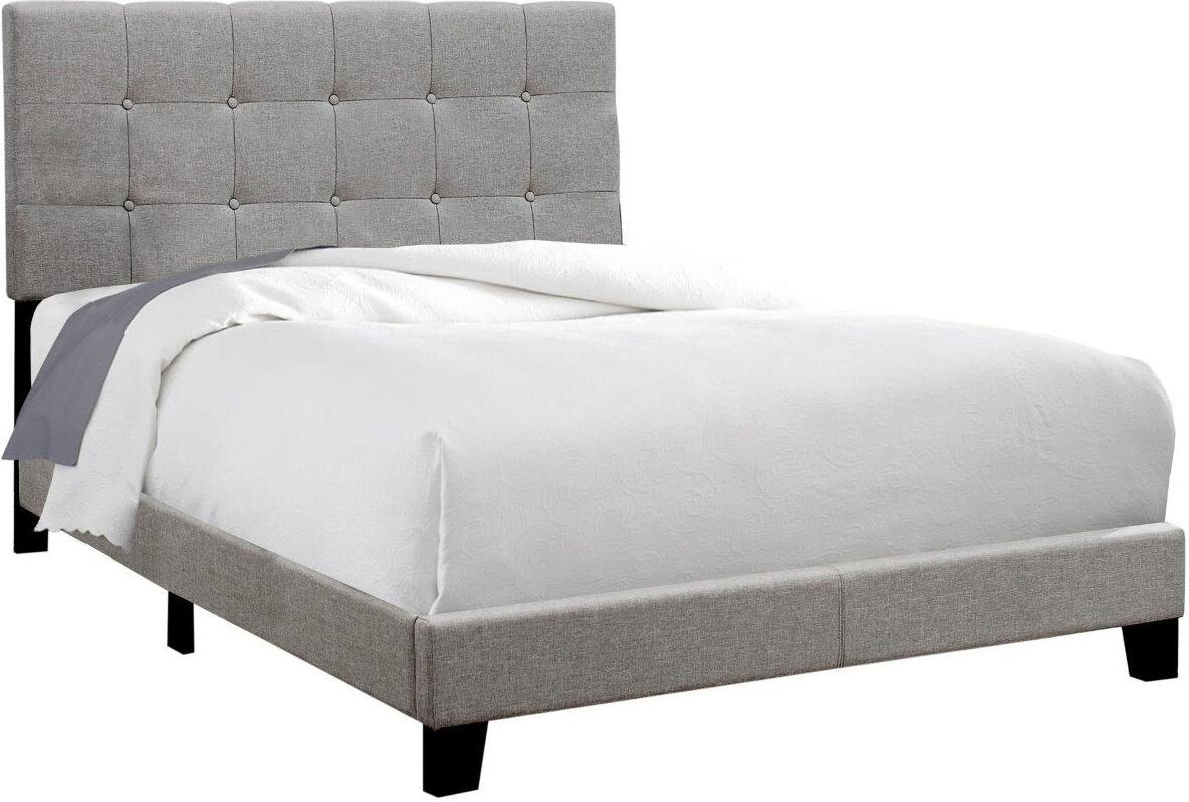 Grey Linen Full Size Bed by Monarch Specialties | 1StopBedrooms