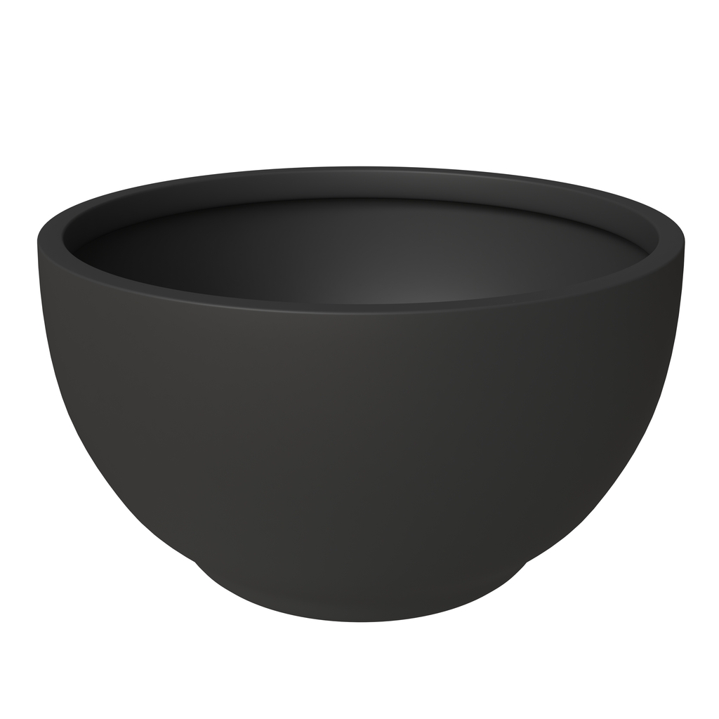Grove Hemisphere Poly Clay 12.4 Dia. Planter In Black by LeisureMod ...
