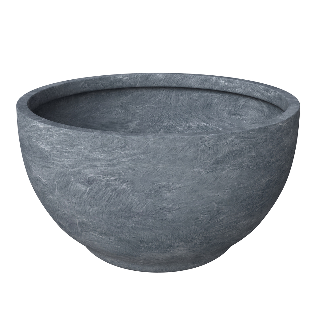 Grove Hemisphere Poly Clay 14.9 Dia. Planter In Aged Concrete by ...
