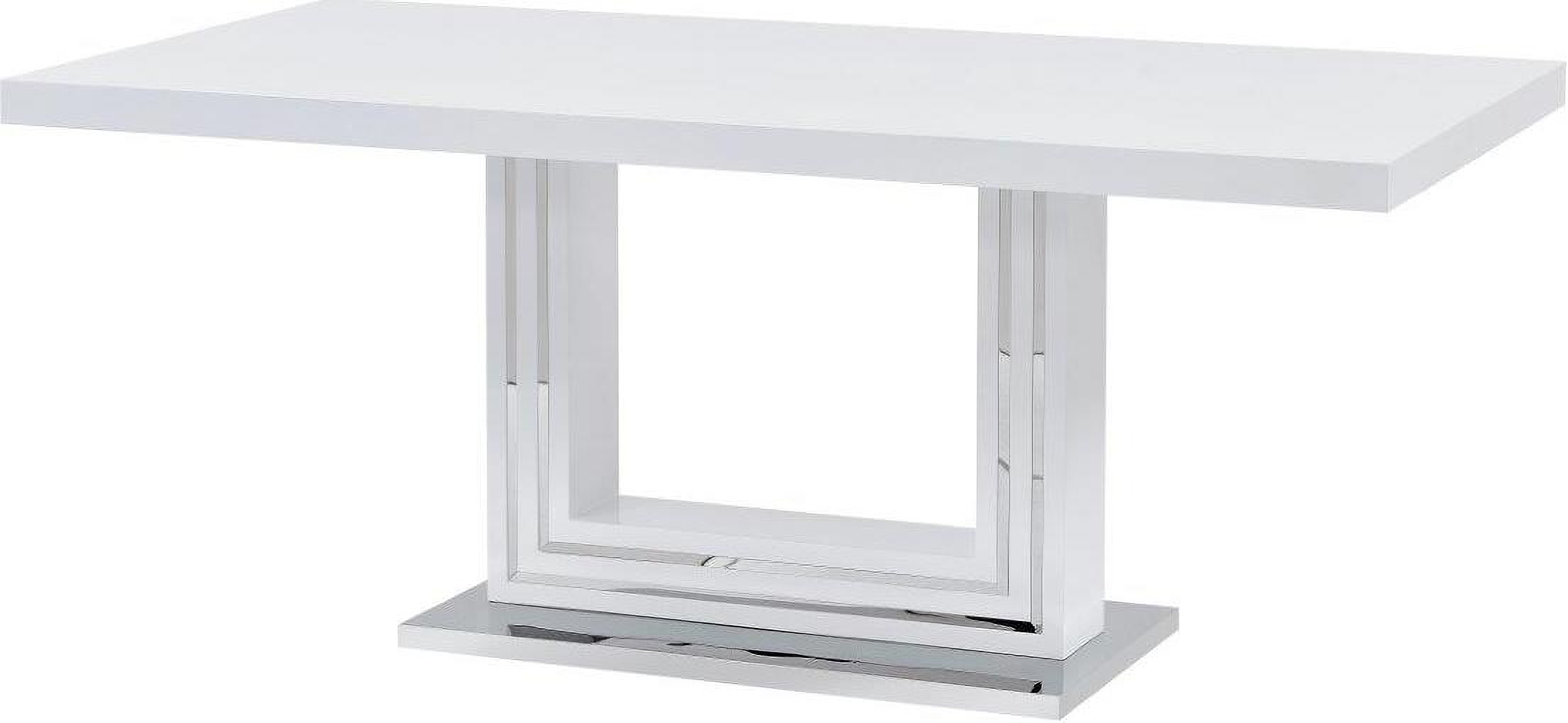 Gudmund 71 Inch Rectangular Wood Dining Table In White by Best Master ...