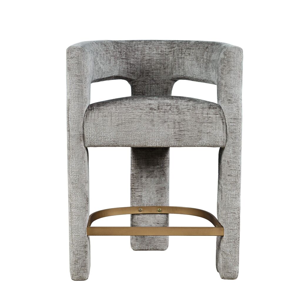 Gwen Upholstered Sculpture Counter Stool In Grey by Jofran | 1StopBedrooms