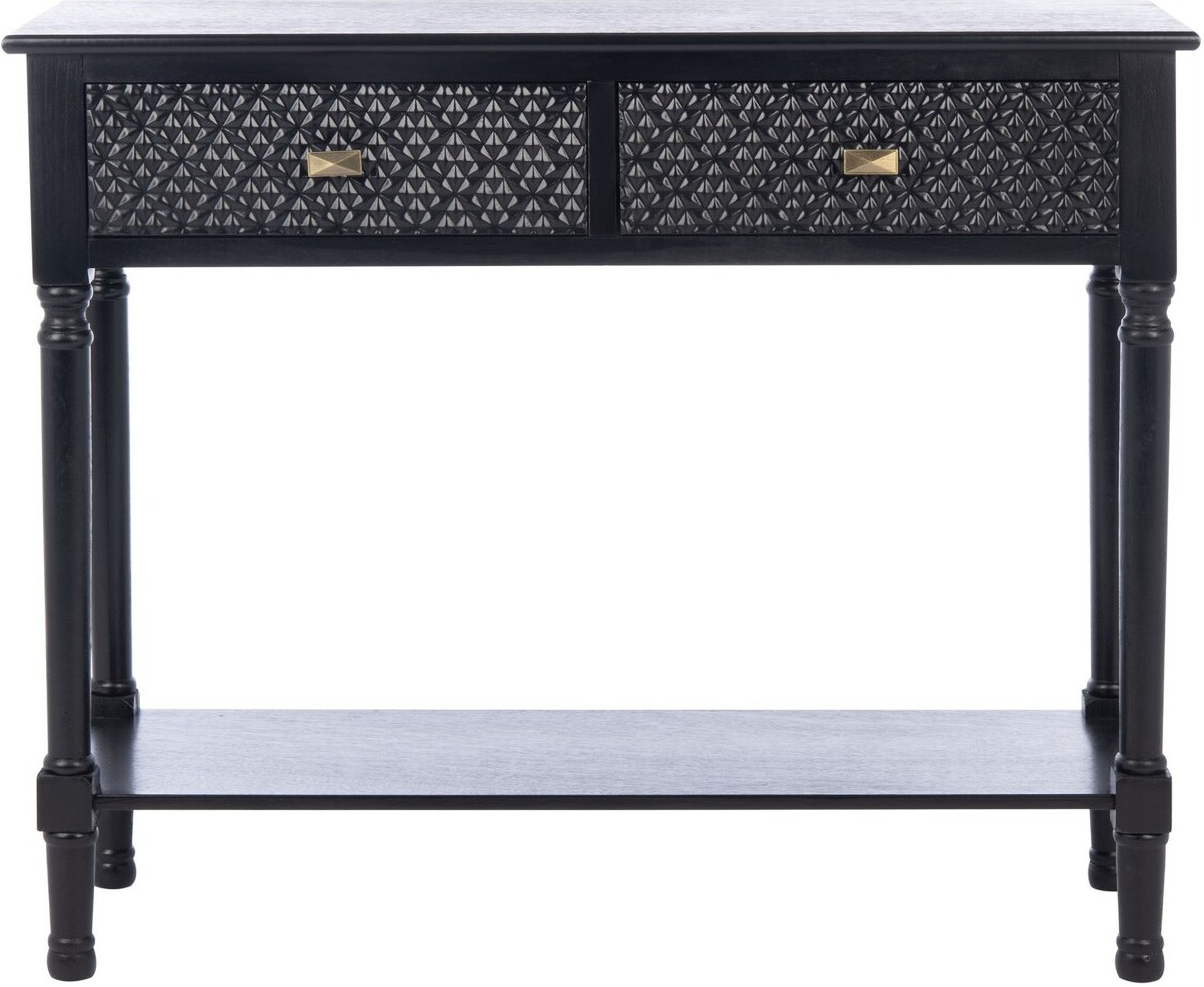 Halton 2Drw Console Table in Black by Safavieh | 1StopBedrooms