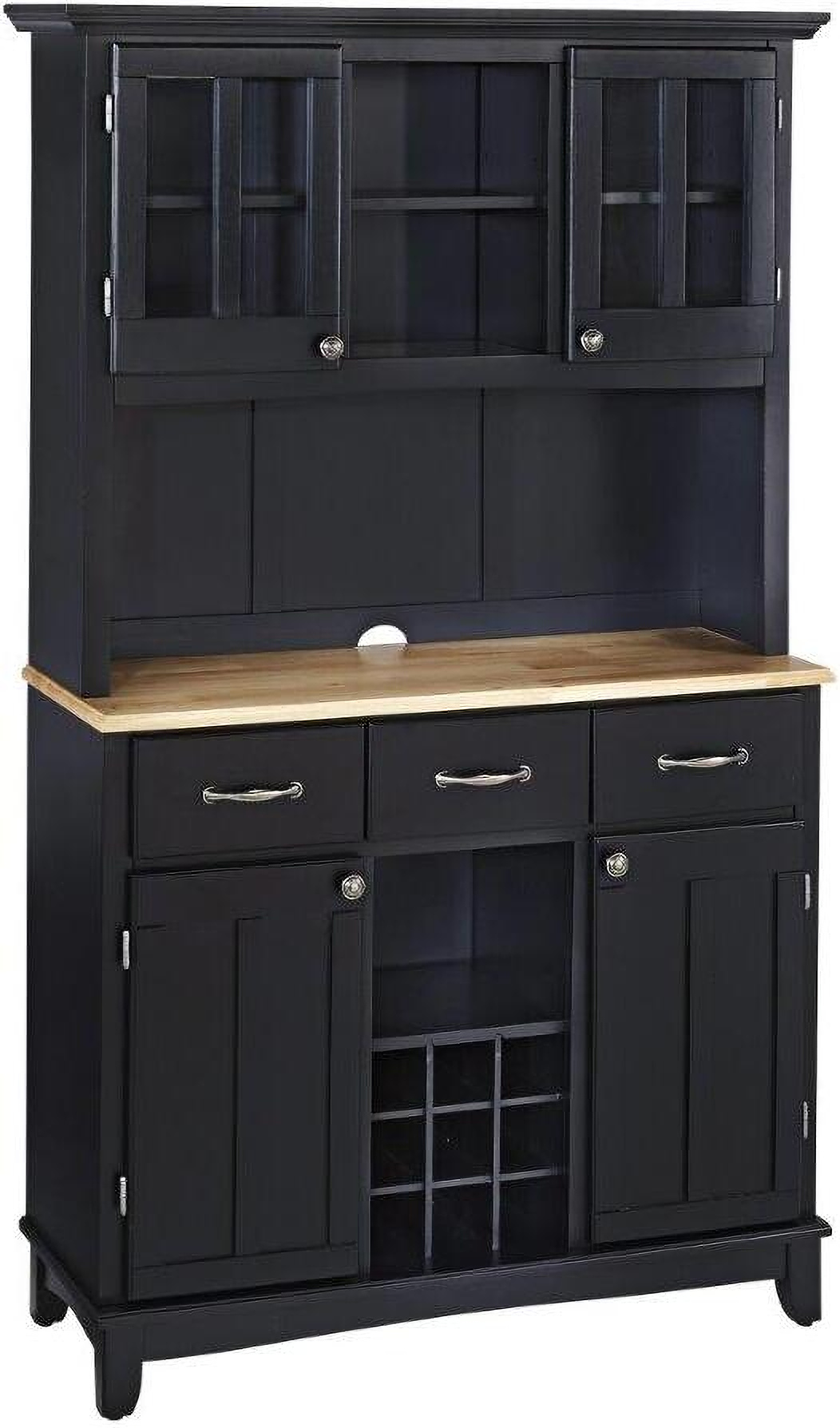 Hampton Buffet with Hutch In Black and Natural by Homestyles ...