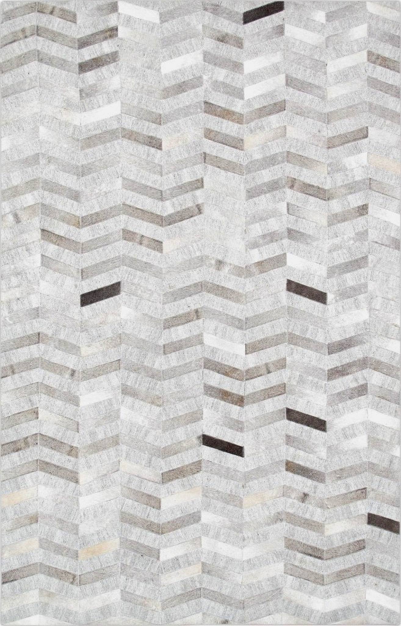 Hand Loomed Cowhide Area Rugs 8x10 In Silver By Pasargad Home