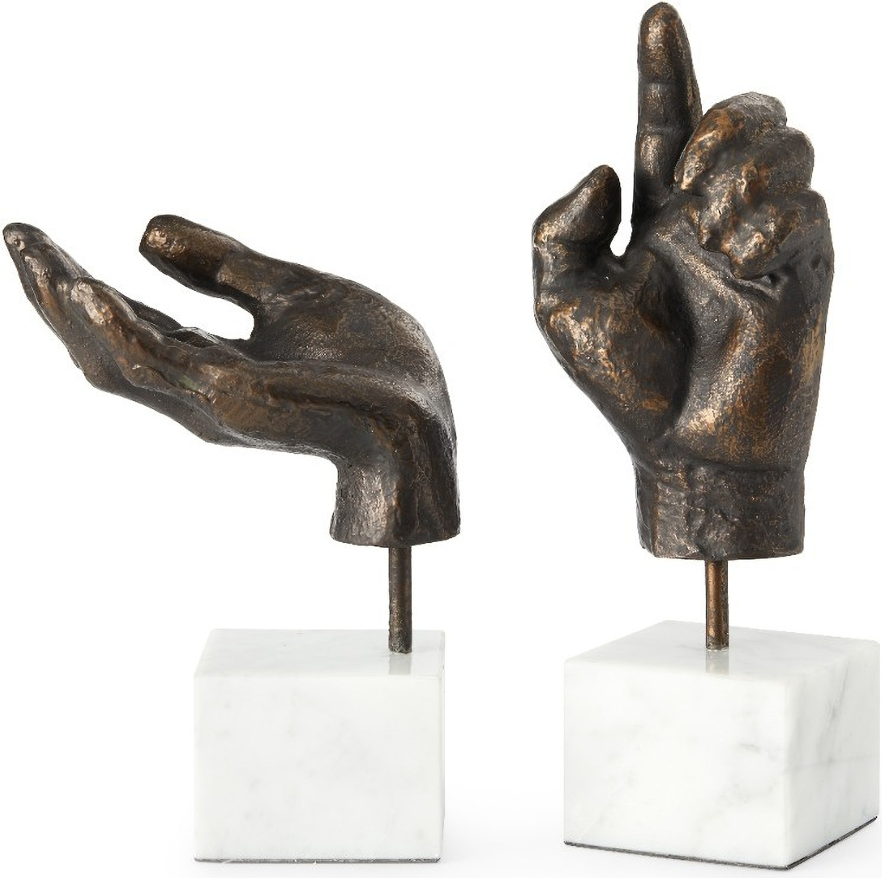 Hands Statue In Set of 2 Bronze by Villa & House | 1StopBedrooms