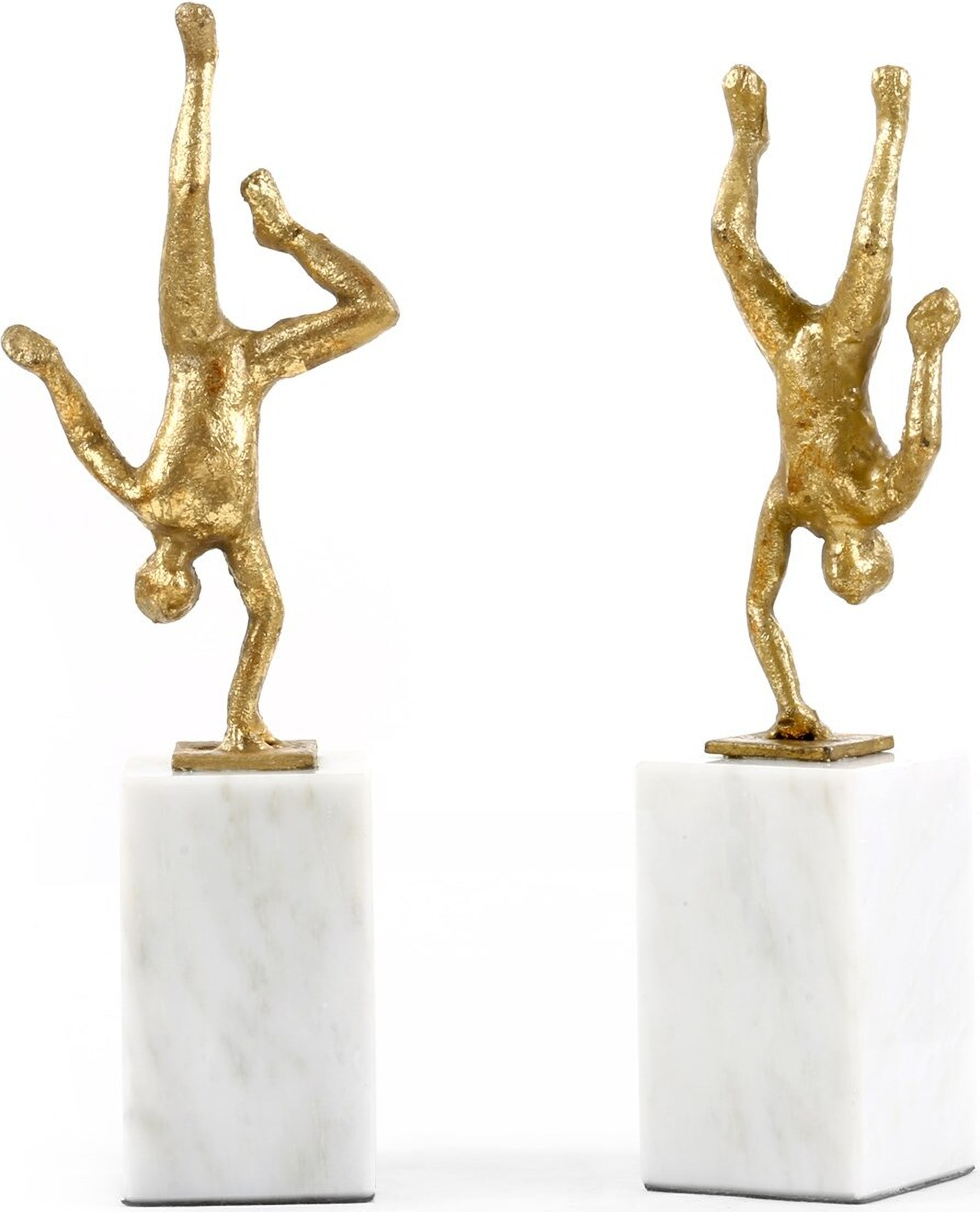 Handstand Statue Set of 2 In Gold Leaf by Villa & House | 1StopBedrooms