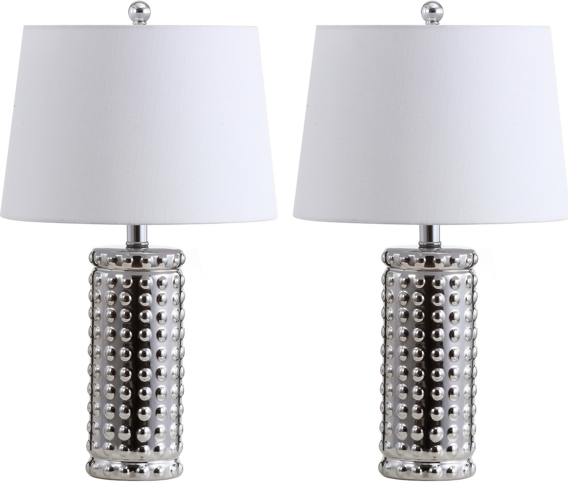 Harlee Chrome Table Lamp Set of 2 by Safavieh | 1StopBedrooms