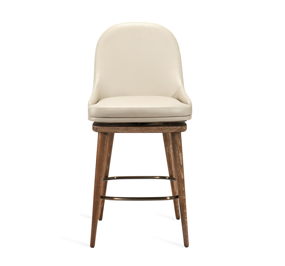 Harper Swivel Counter Stool In Cream by Interlude Home | 1StopBedrooms