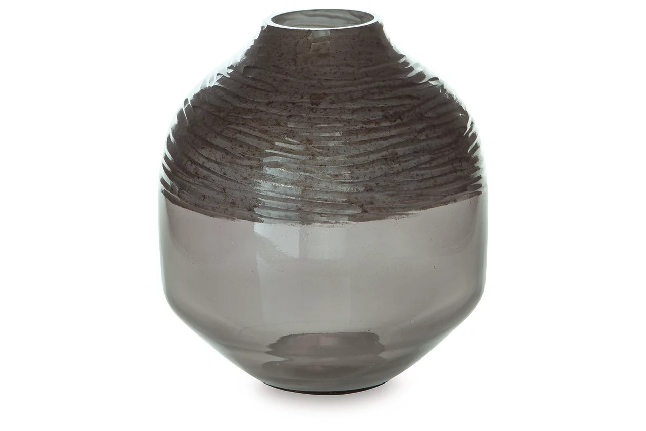 Harpwick 8 Inch Vase In Iridescent Gray by Ashley Furniture | 1StopBedrooms