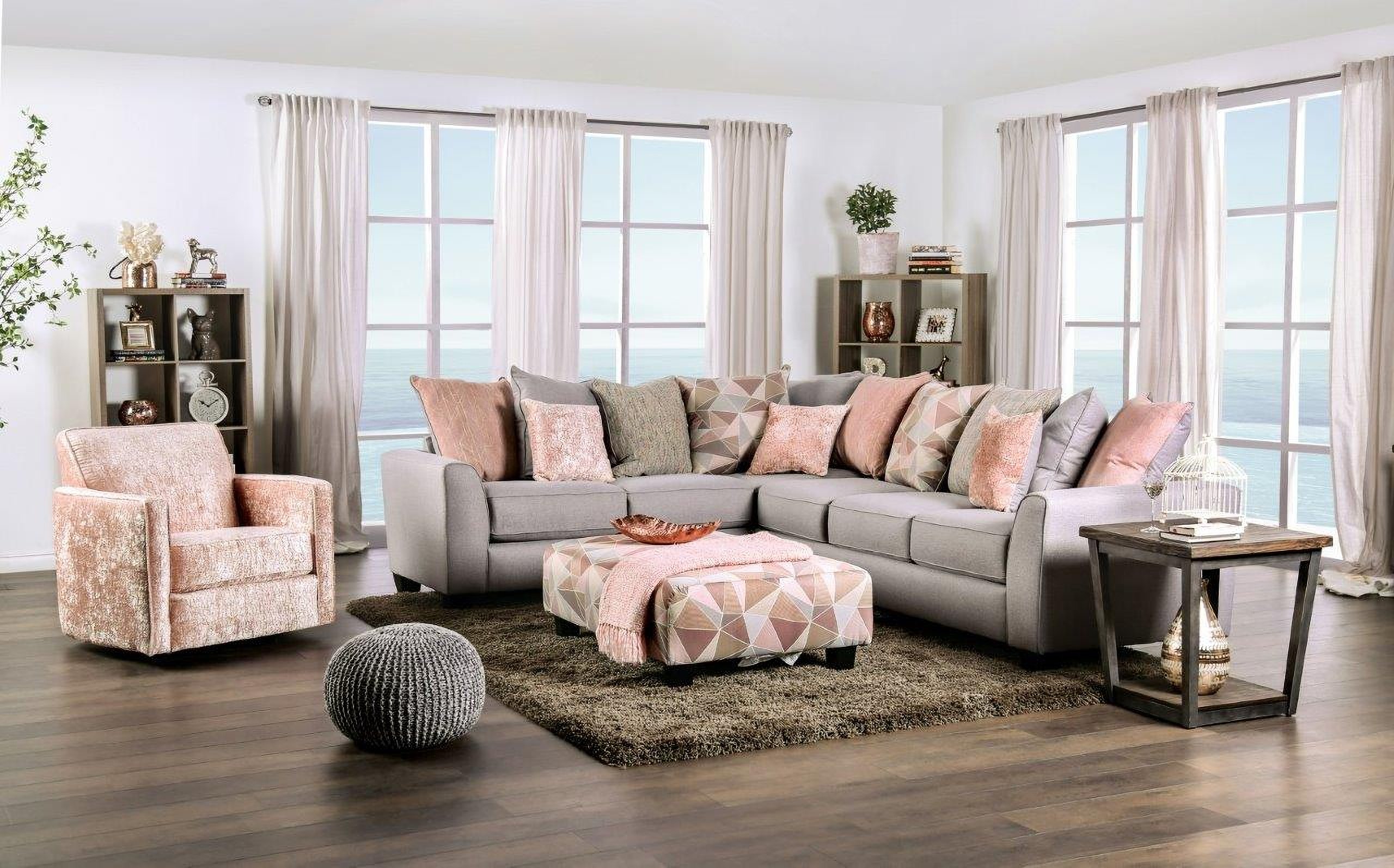Harriden Sectional In Gray by Furniture of America 1StopBedrooms