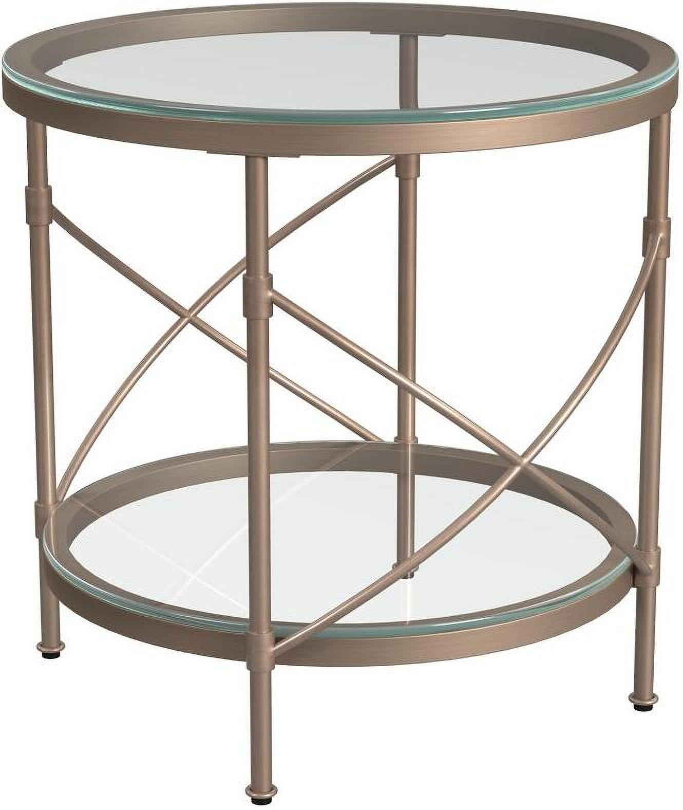 Harrison Round End Table In Gold by Bassett Mirror Company | 1StopBedrooms