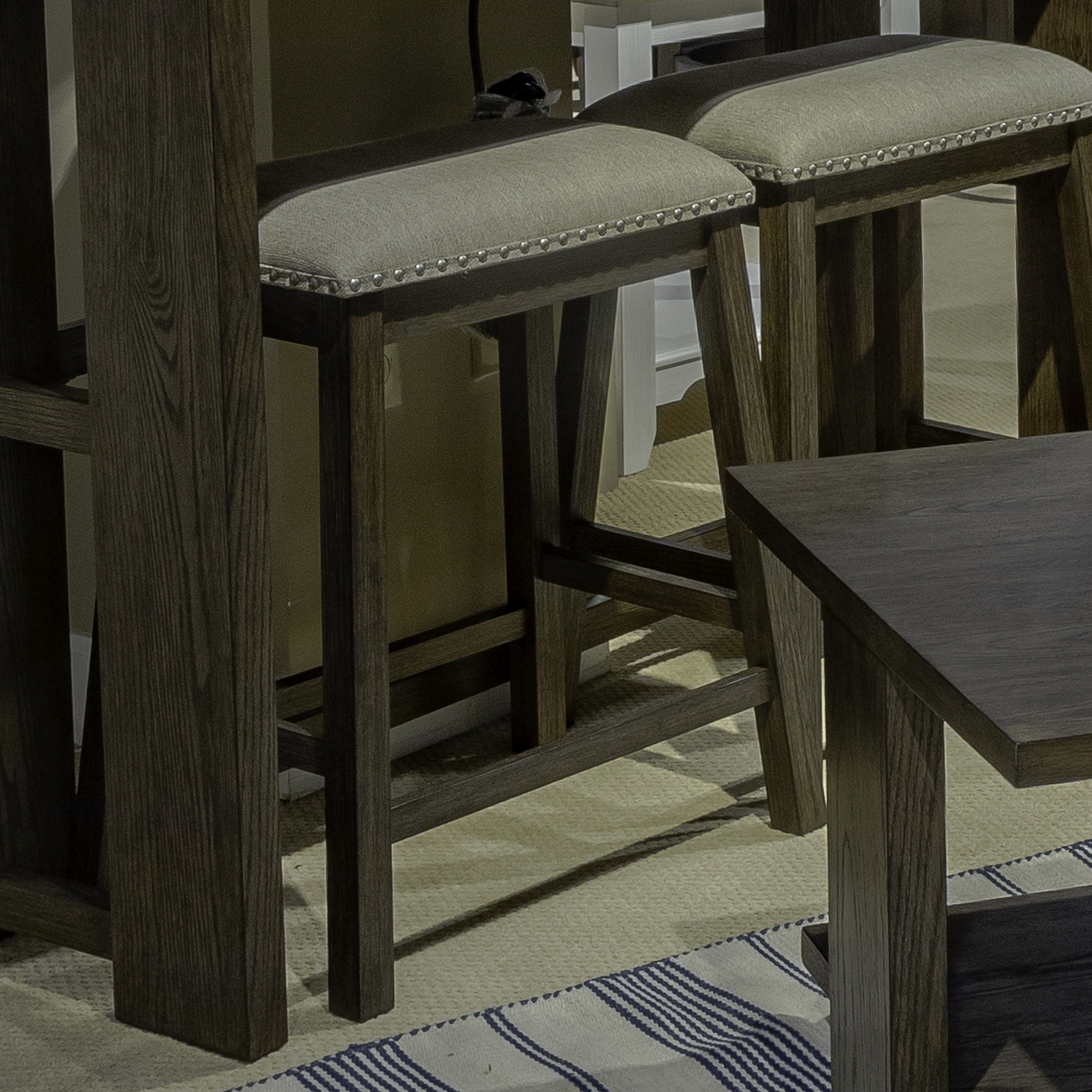 Harrison Upholstered Console Stool In Espresso by Liberty | 1StopBedrooms