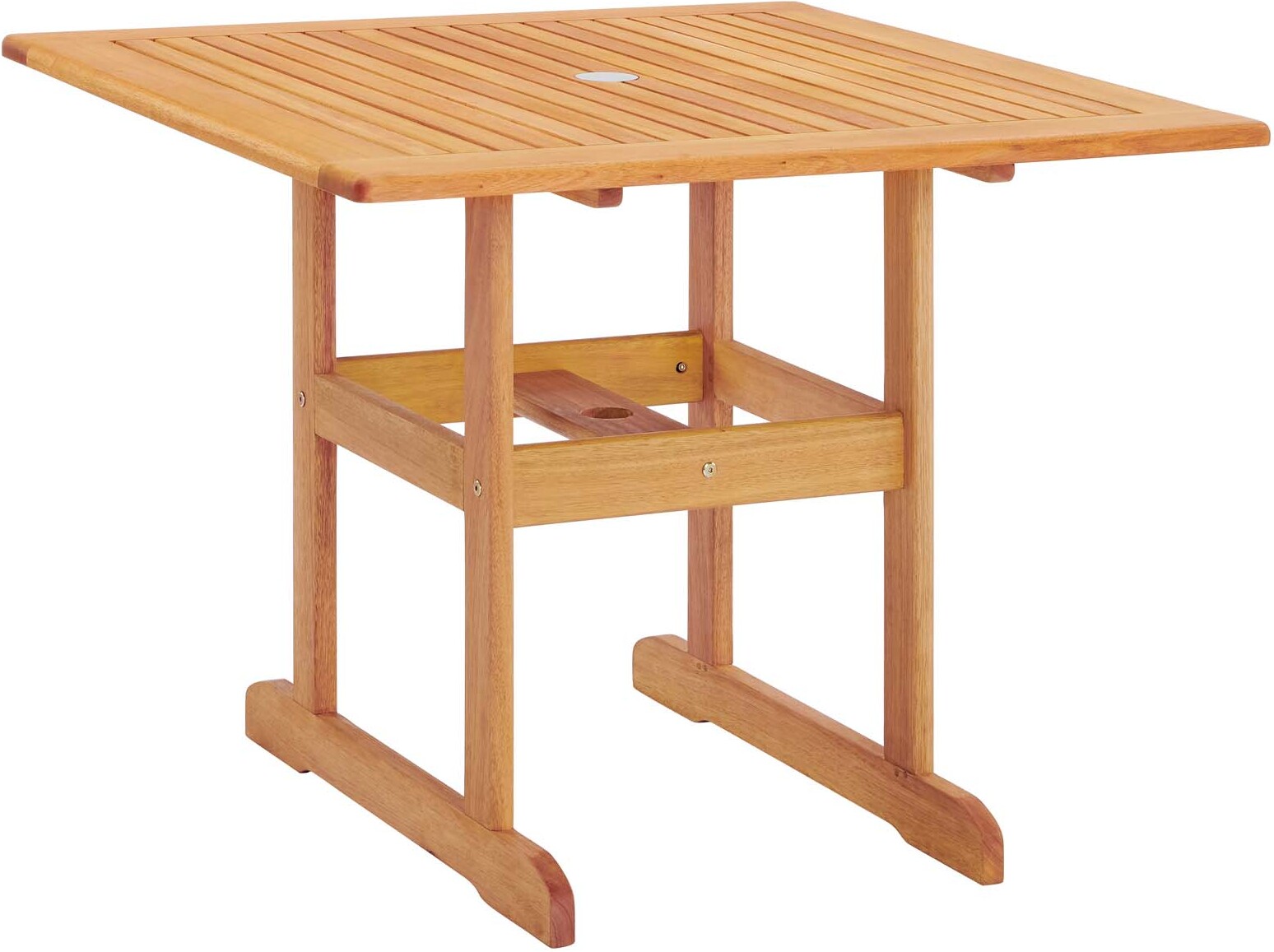 Hatteras 36 Inch Square Outdoor Patio Eucalyptus Wood Dining Table by ...