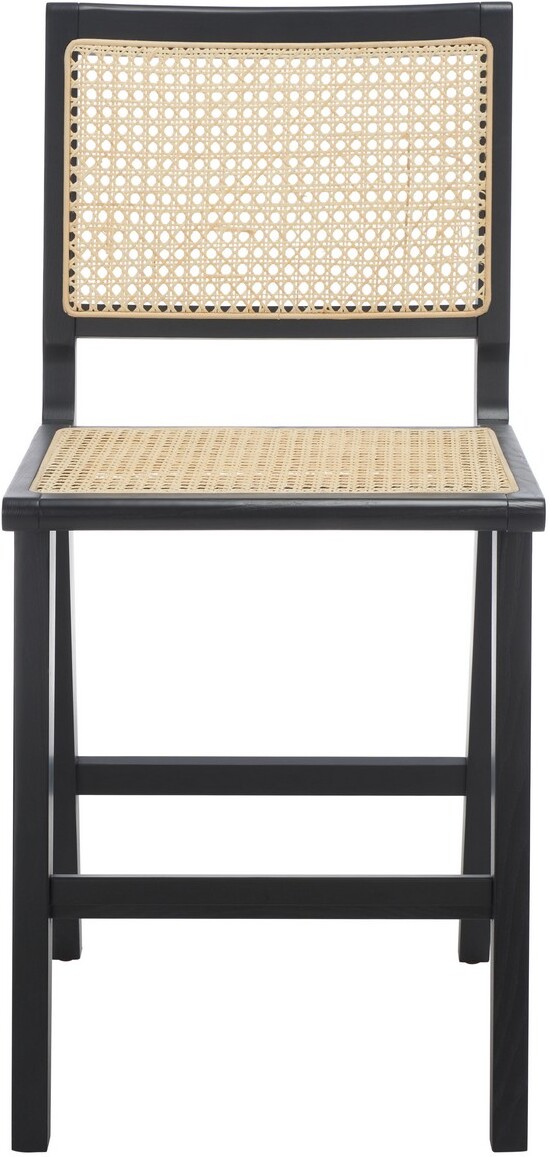 Hattie French Cane Counter Stool In Black and Natural by Safavieh ...