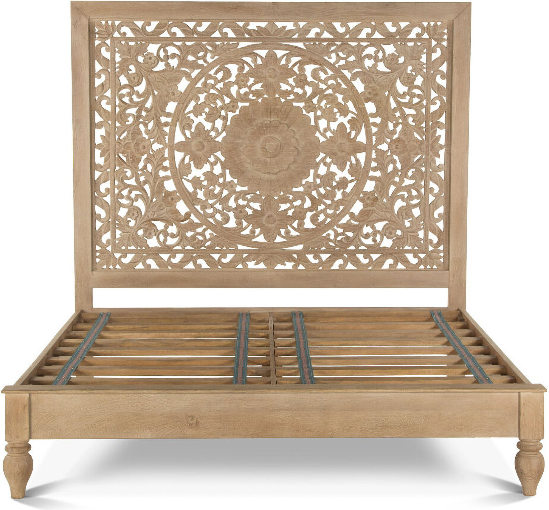Haveli Carved King Bed In Brown by Home Trends and Design | 1StopBedrooms