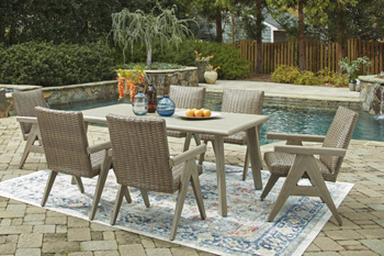 Haven Retreat Outdoor Rocking Arm Chair Set of 2 In Beige by Ashley ...