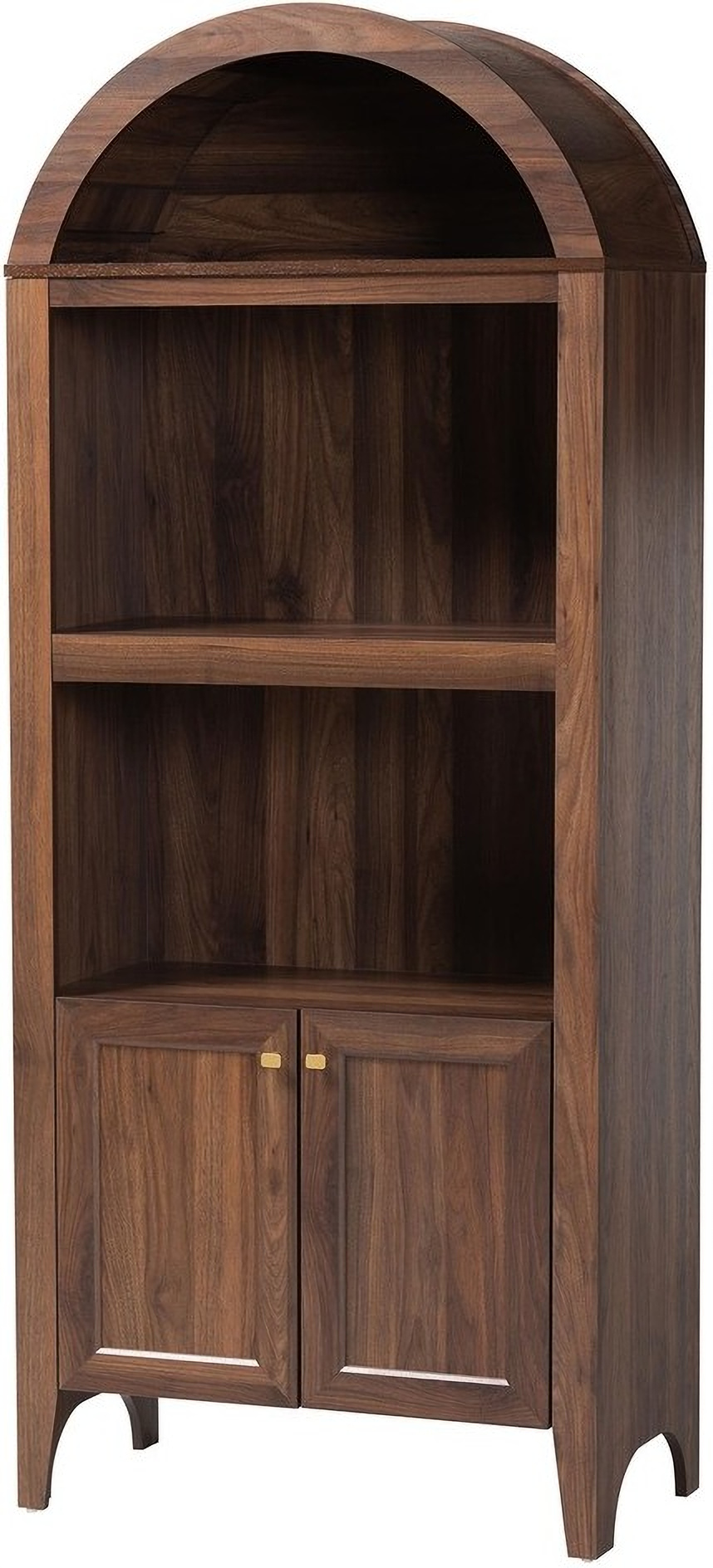 Hayes Wood Cabinet with Arch Top In Walnut Brown by Baxton Studio ...