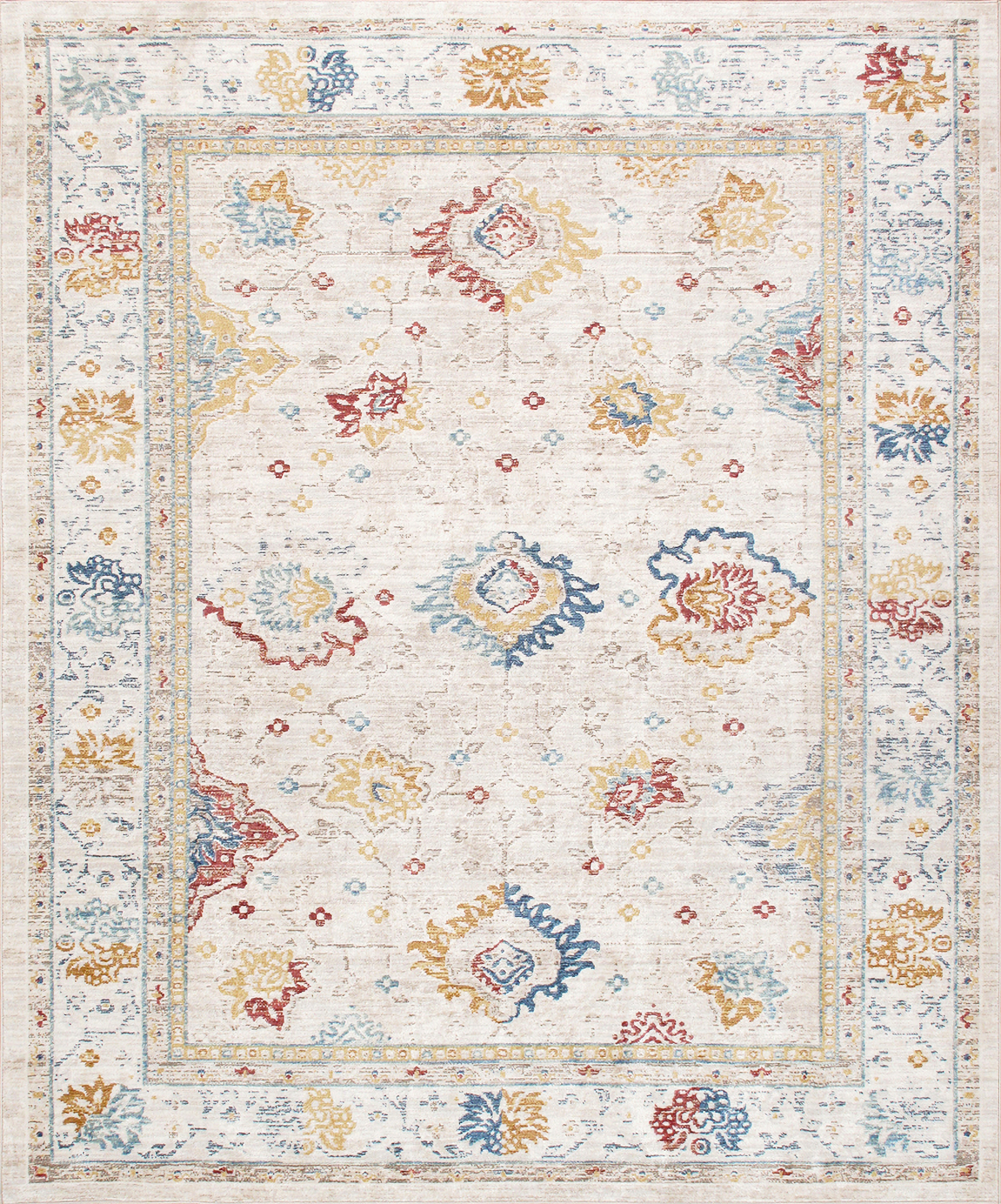 Heritage Collection Power Loom Area Rug - 12' x 15' In Beige and Ivory ...