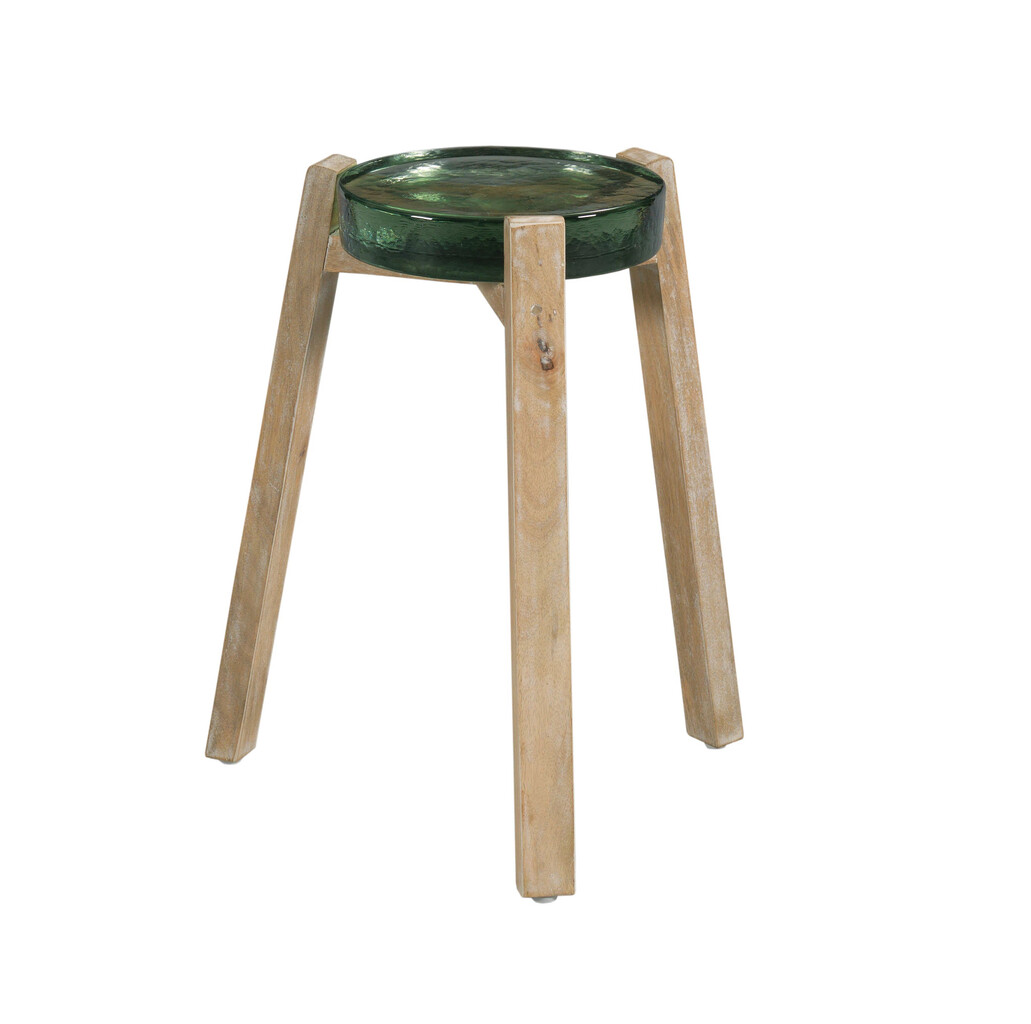 Hidden Treasures Light Cast Glass Accent Table In Washed Mango by ...