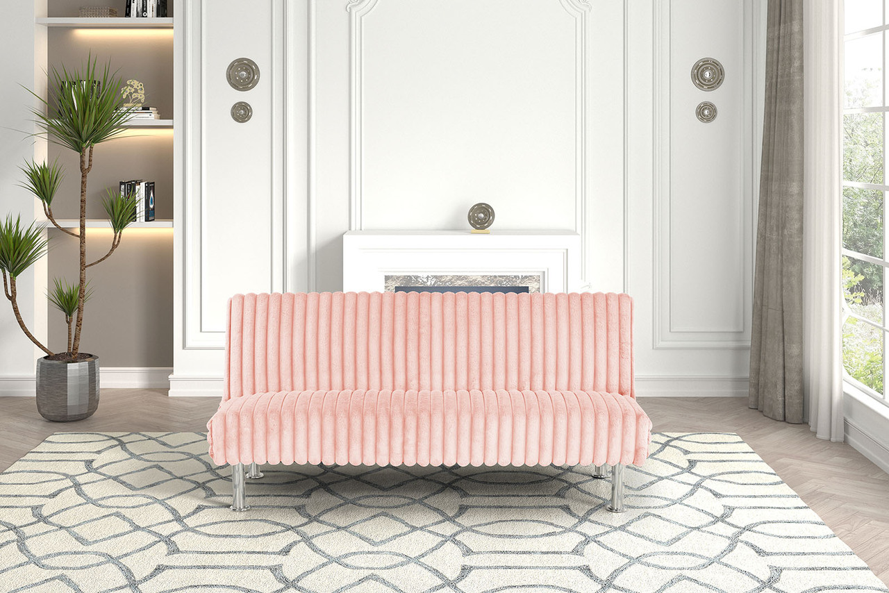Hinwil Futon Sofa Bed In Pink by Furniture of America | 1StopBedrooms