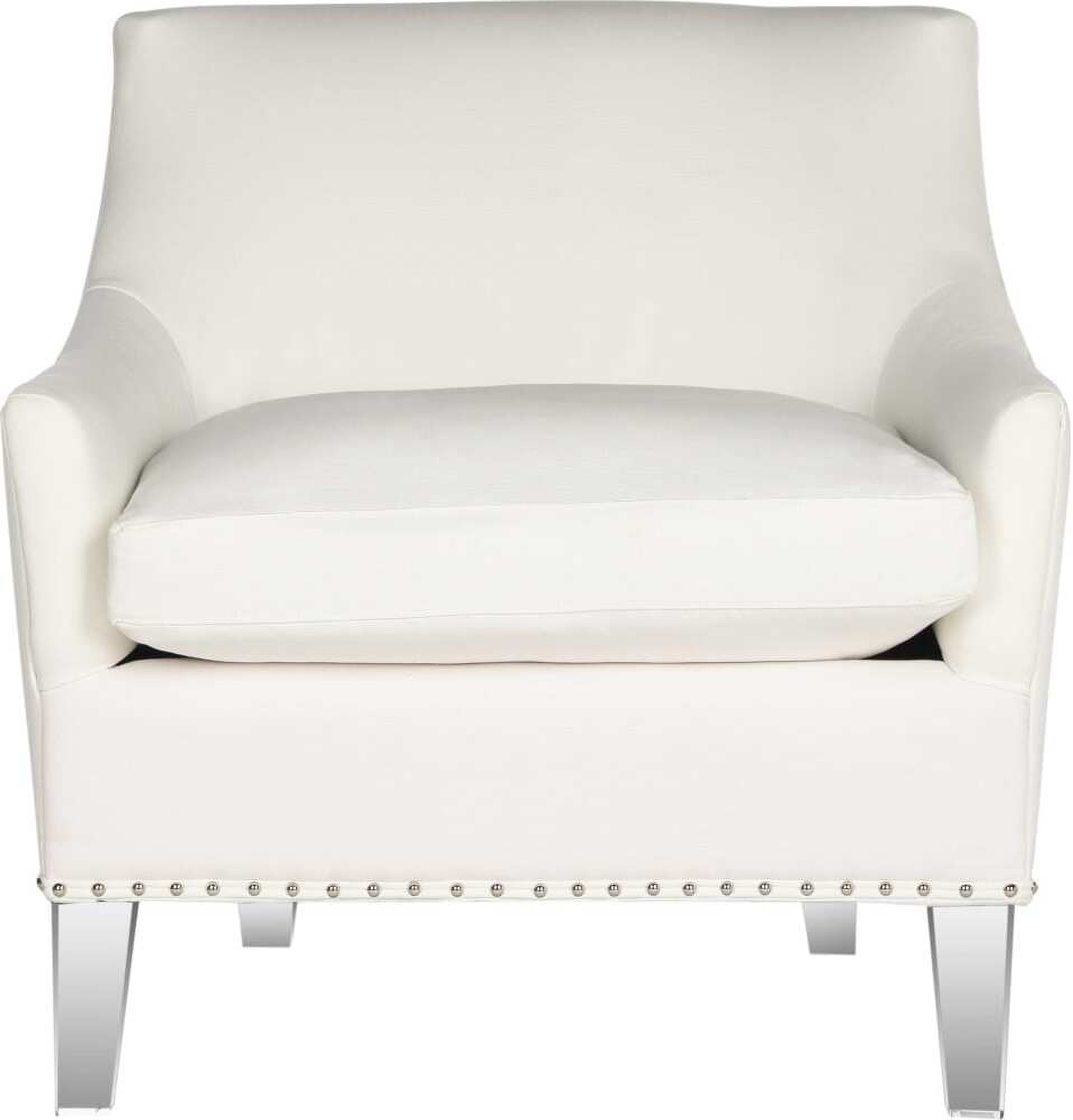 Hollywood White and Clear Glam Tufted Acrylic Club Chair with Nailhead ...